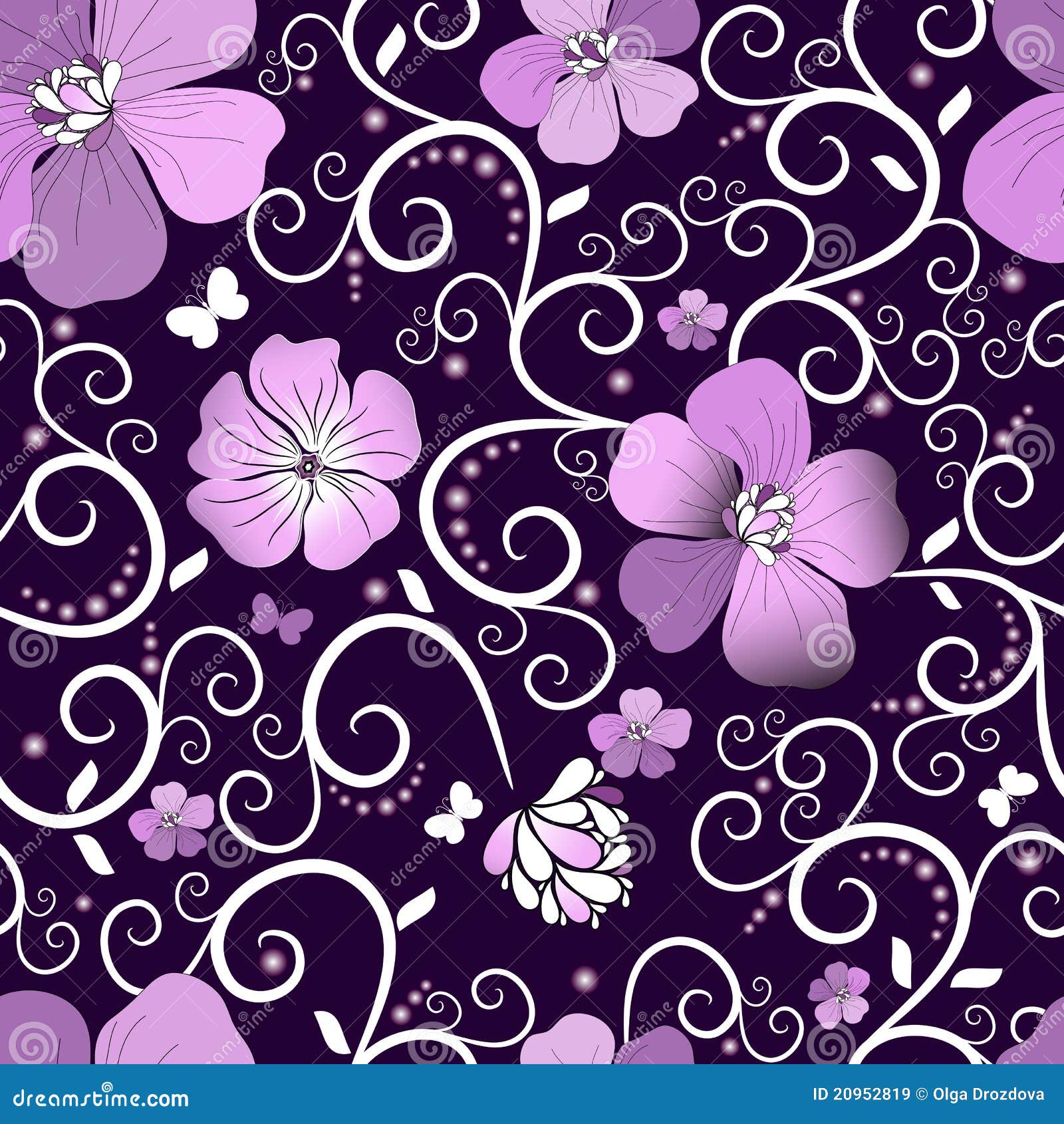 Violet floral pattern stock vector. Illustration of violet - 20952819