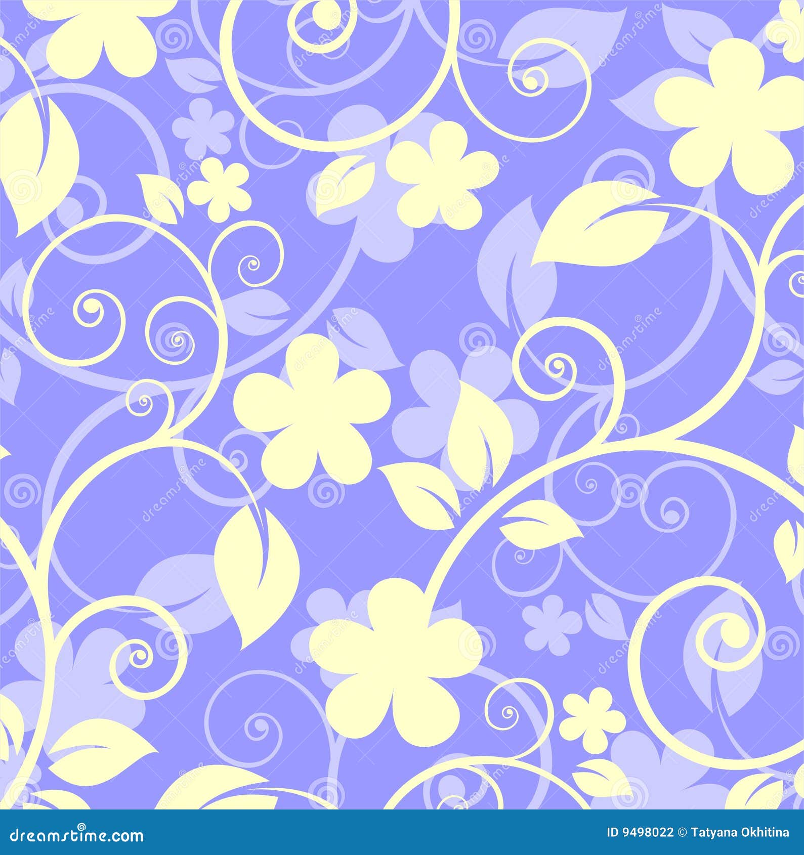 Violet floral pattern stock vector. Illustration of gray - 9498022