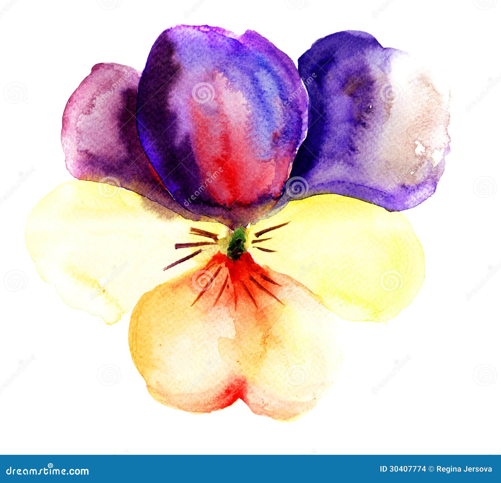 Violet Flower Drawing. Vector Hand Drawn Floral Frame. Viola Border ...