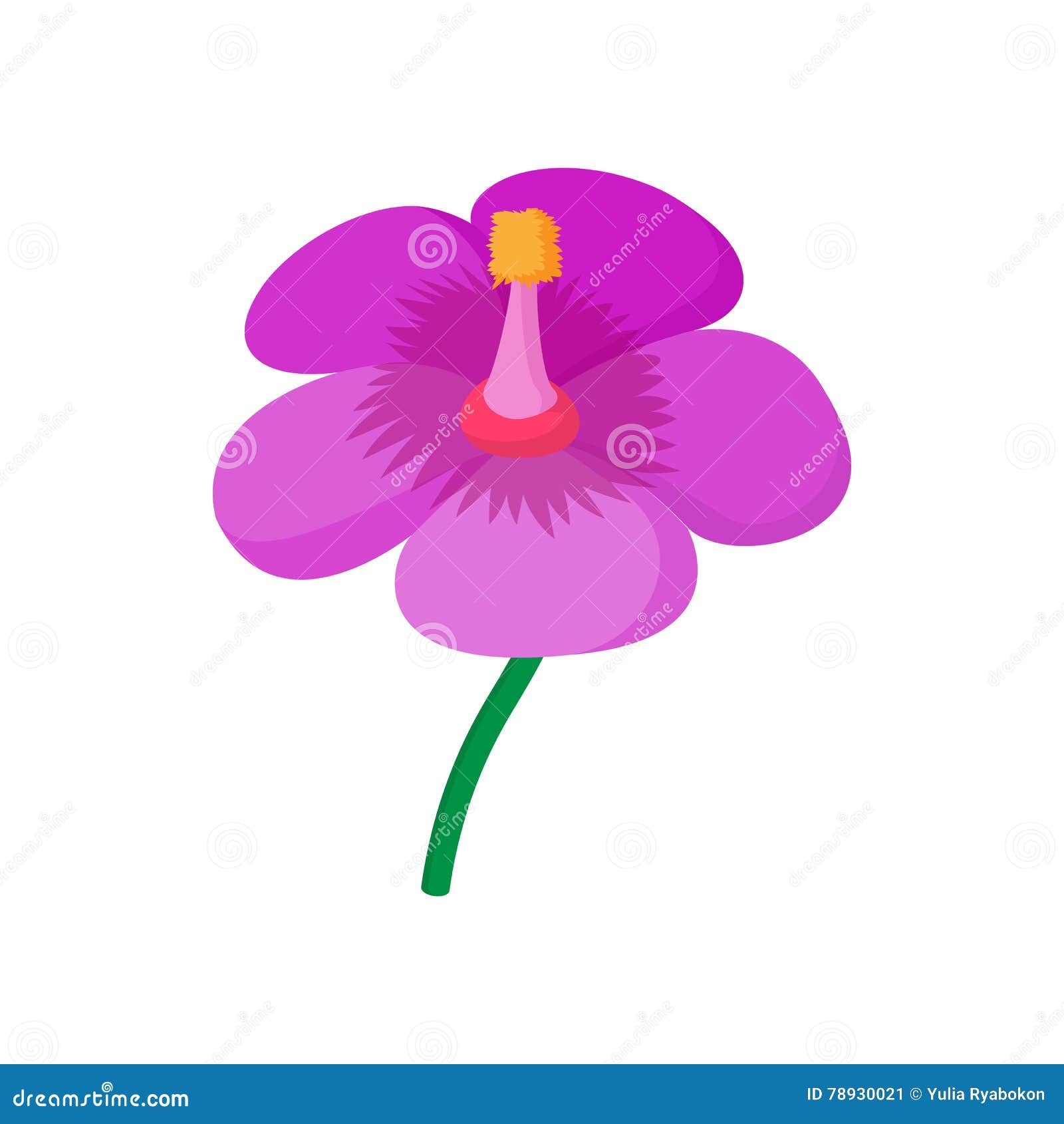 Violet Flower Icon, Cartoon Style Stock Vector - Illustration of flora ...
