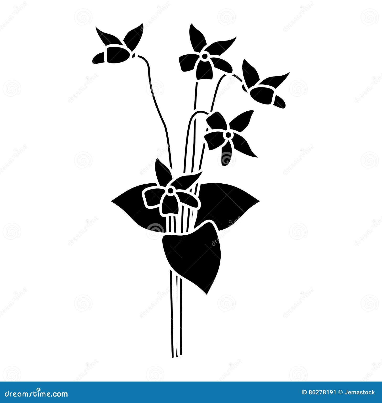 Violet Flower Nature Spring Icon Pictogram Stock Vector - Illustration ...