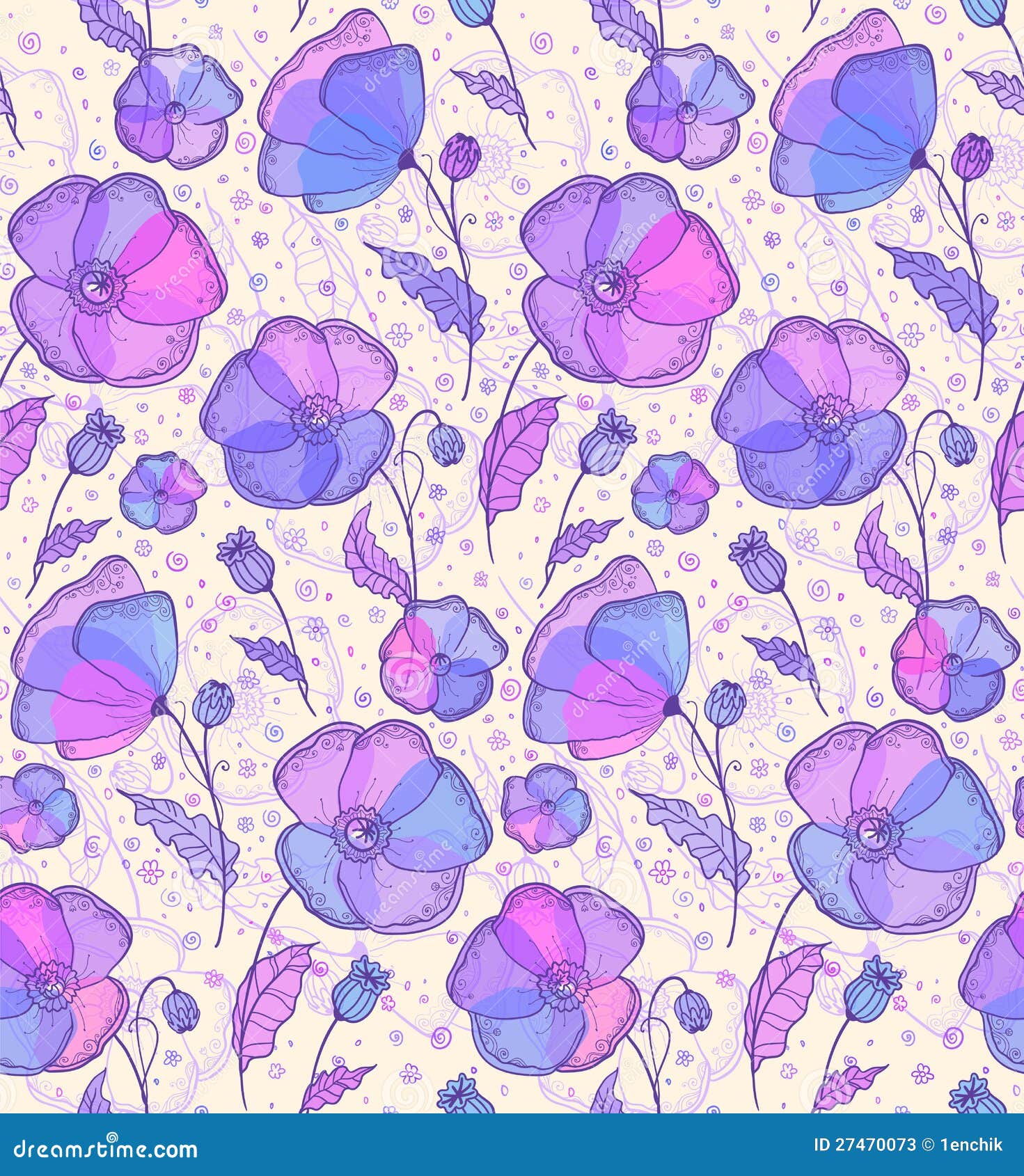 Violet flowers pattern stock illustration. Illustration of bottom ...