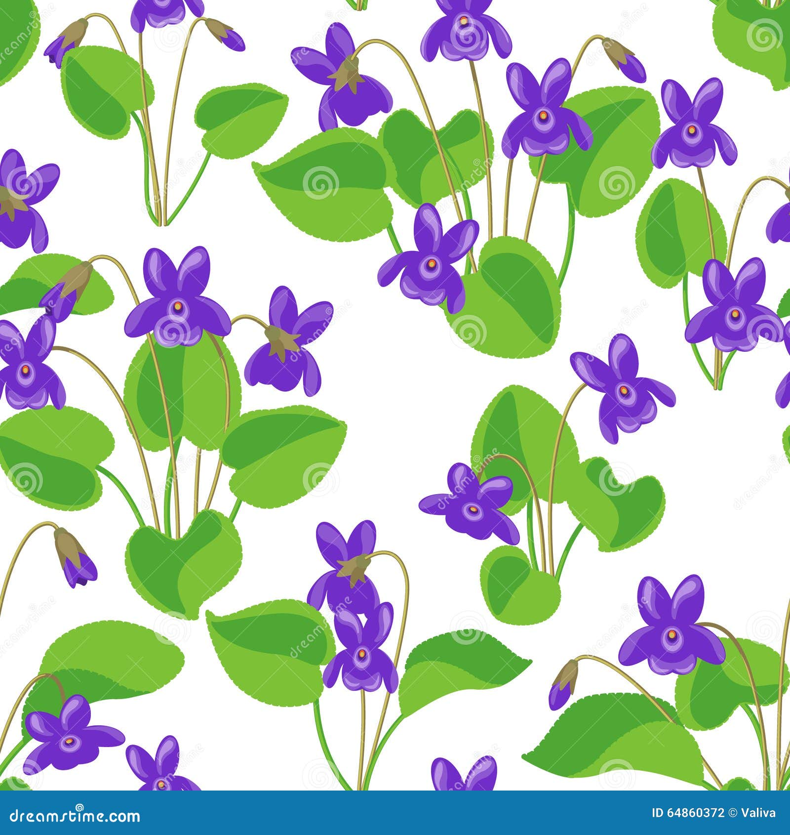 Violet Flowers Pattern stock vector. Illustration of flat - 64860372