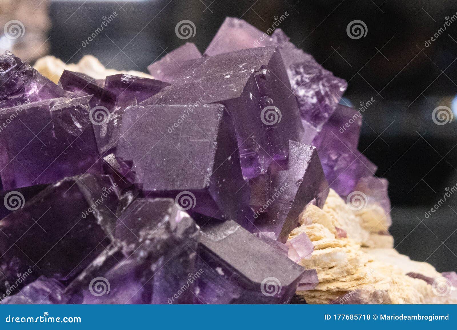 Violet fluorite crystals stock photo. Image of violet - 177685718