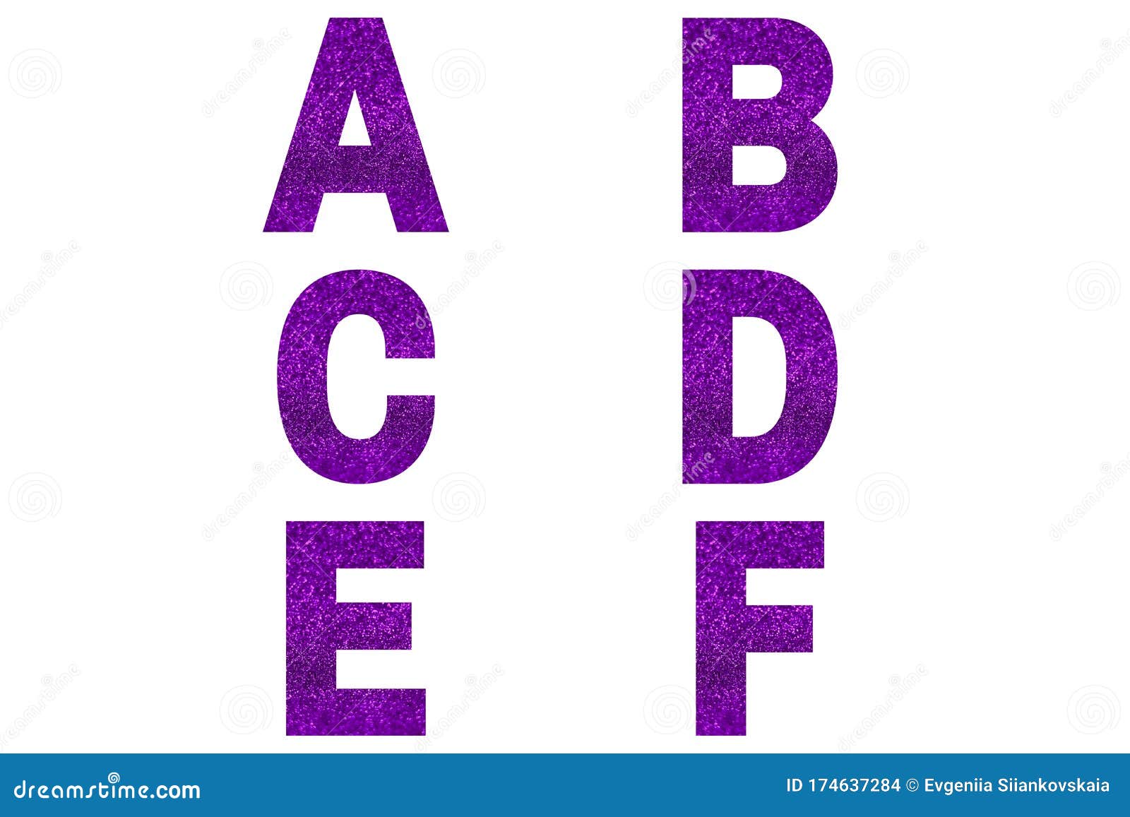 Violet Font Alphabet a, B, C, D, E, F Made of Violet Sparkle Background ...