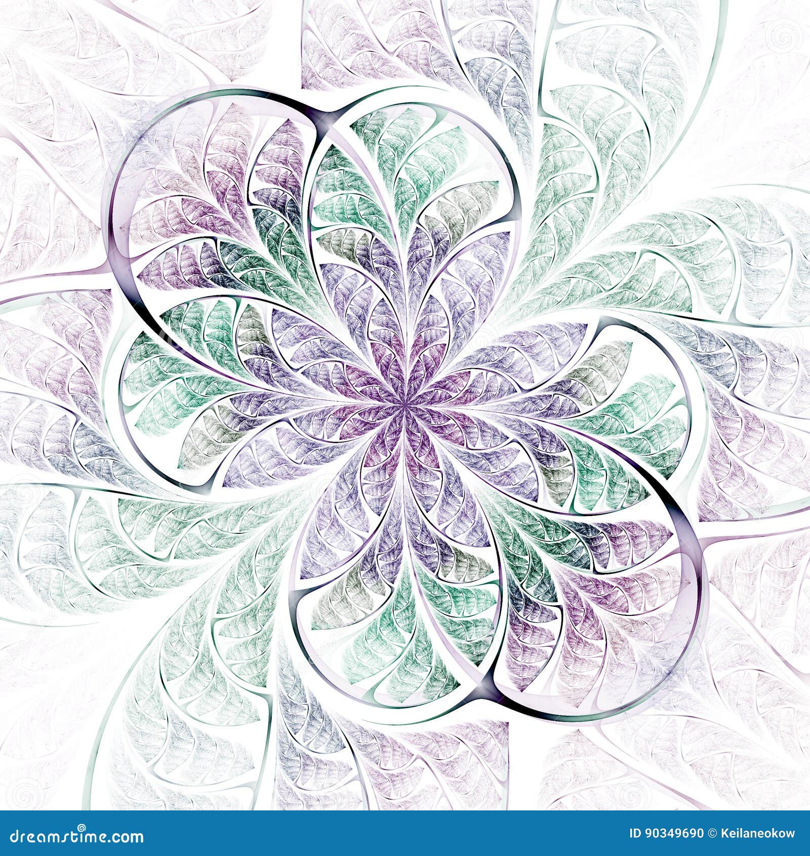Violet fractal flower stock illustration. Illustration of ethereal ...