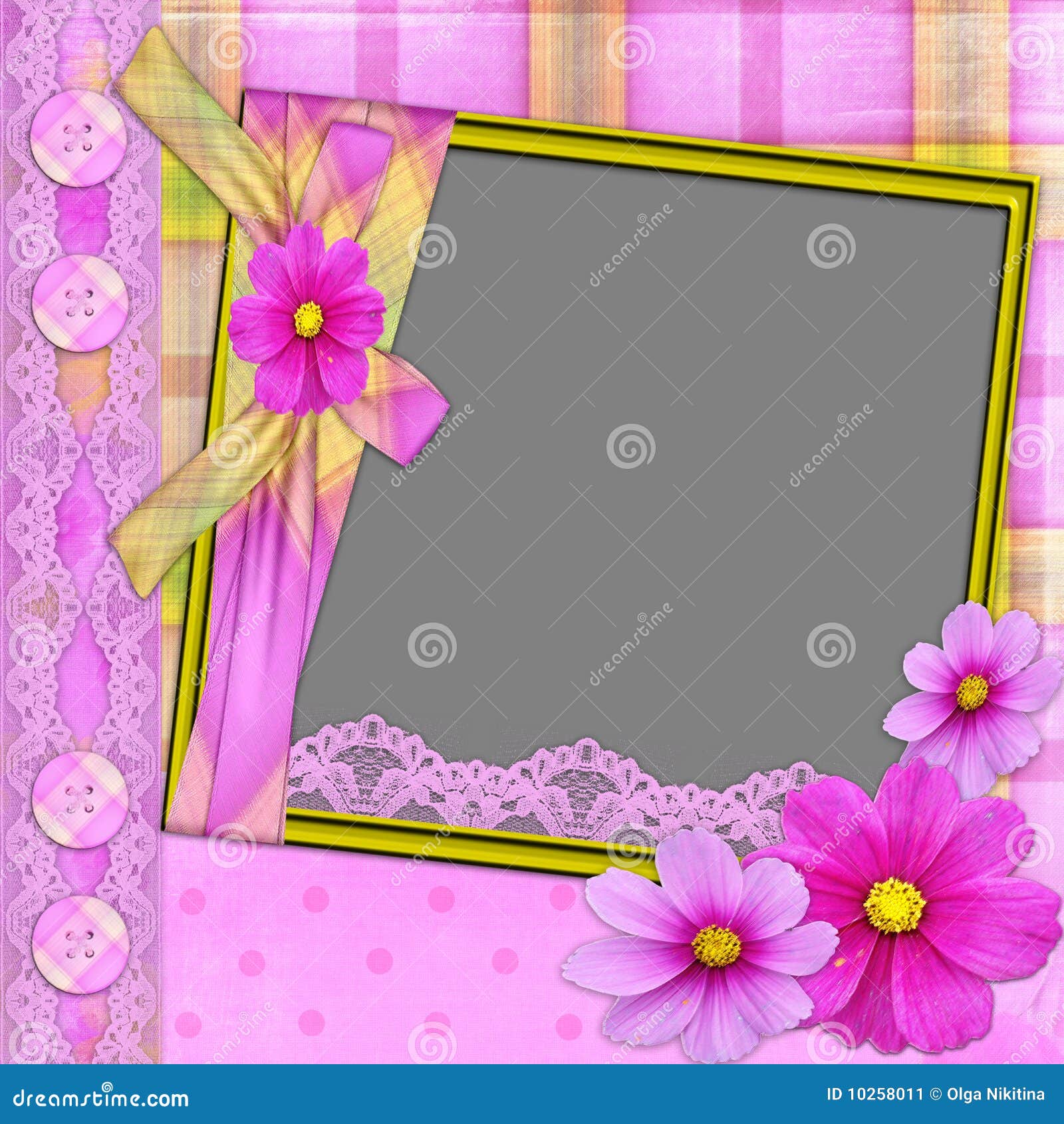 Violet frame with florets stock illustration. Illustration of bright ...