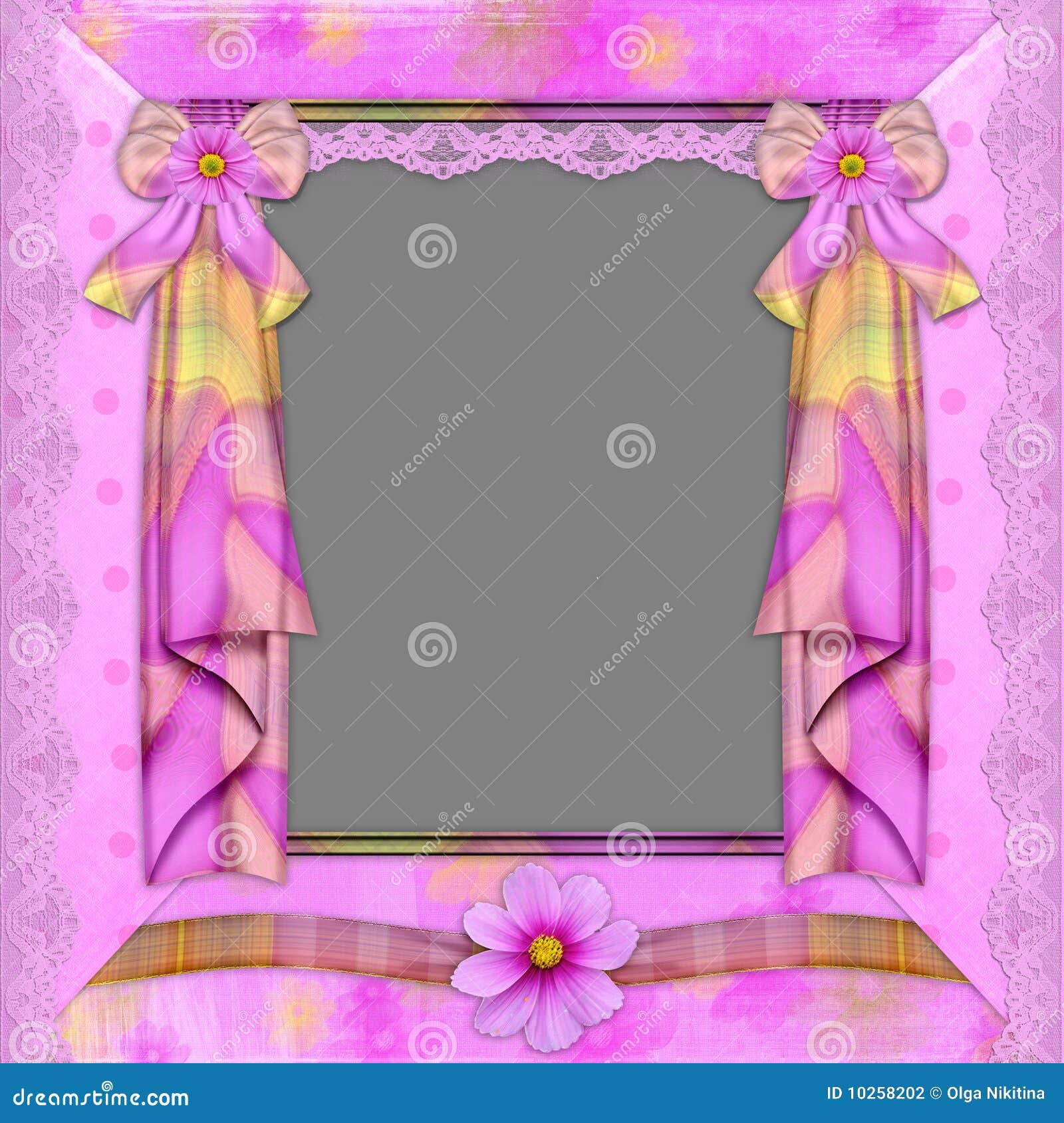 Violet frame with florets stock illustration. Illustration of laces ...