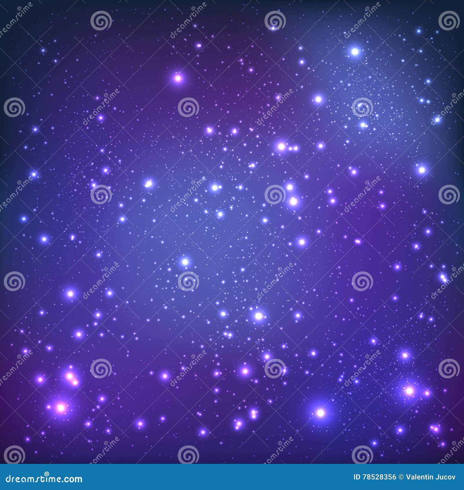 Violet Galaxy Background with Light, Stars. Vector Illustration Stock ...