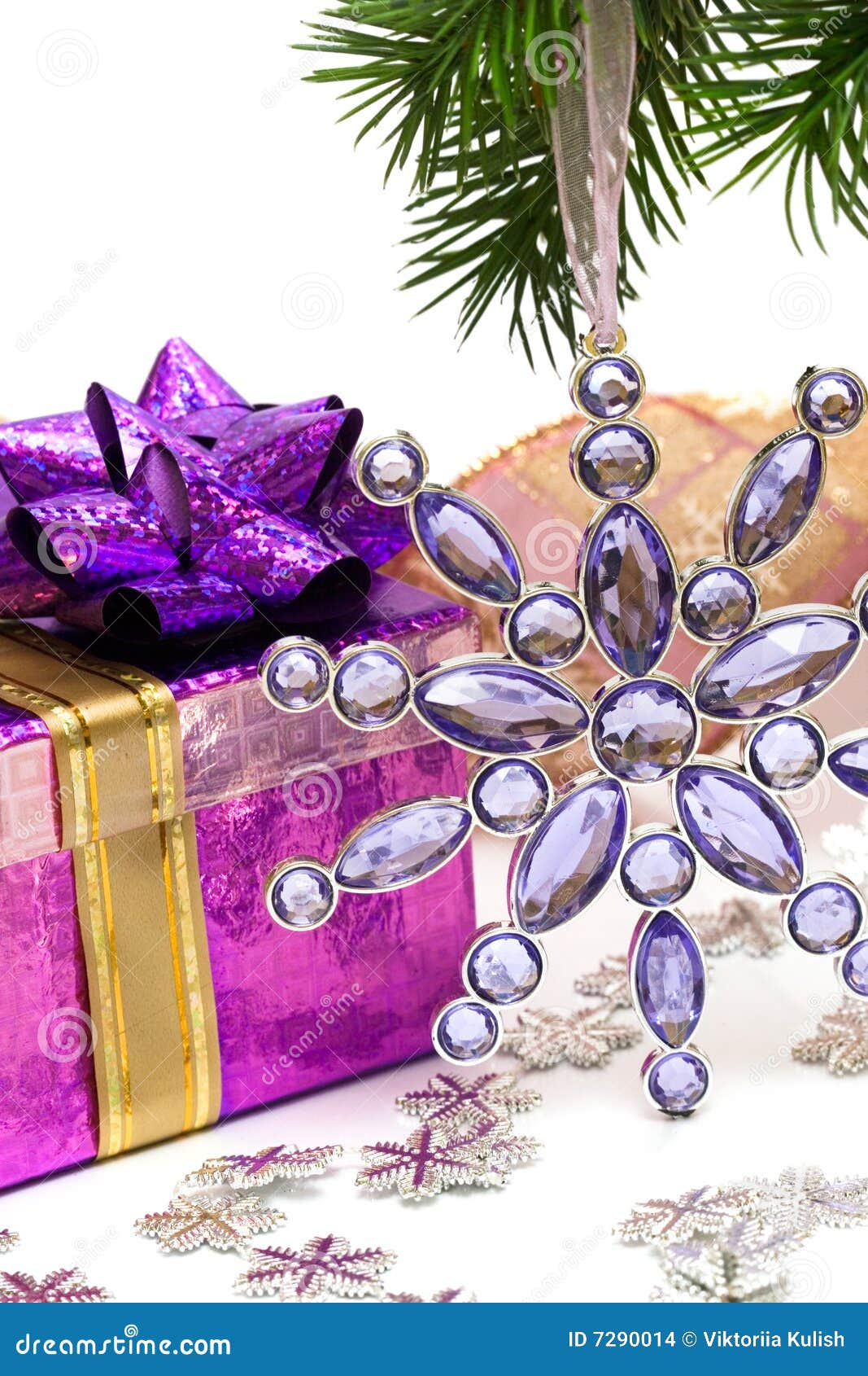 Violet gift box stock photo. Image of close, celebrating - 7290014