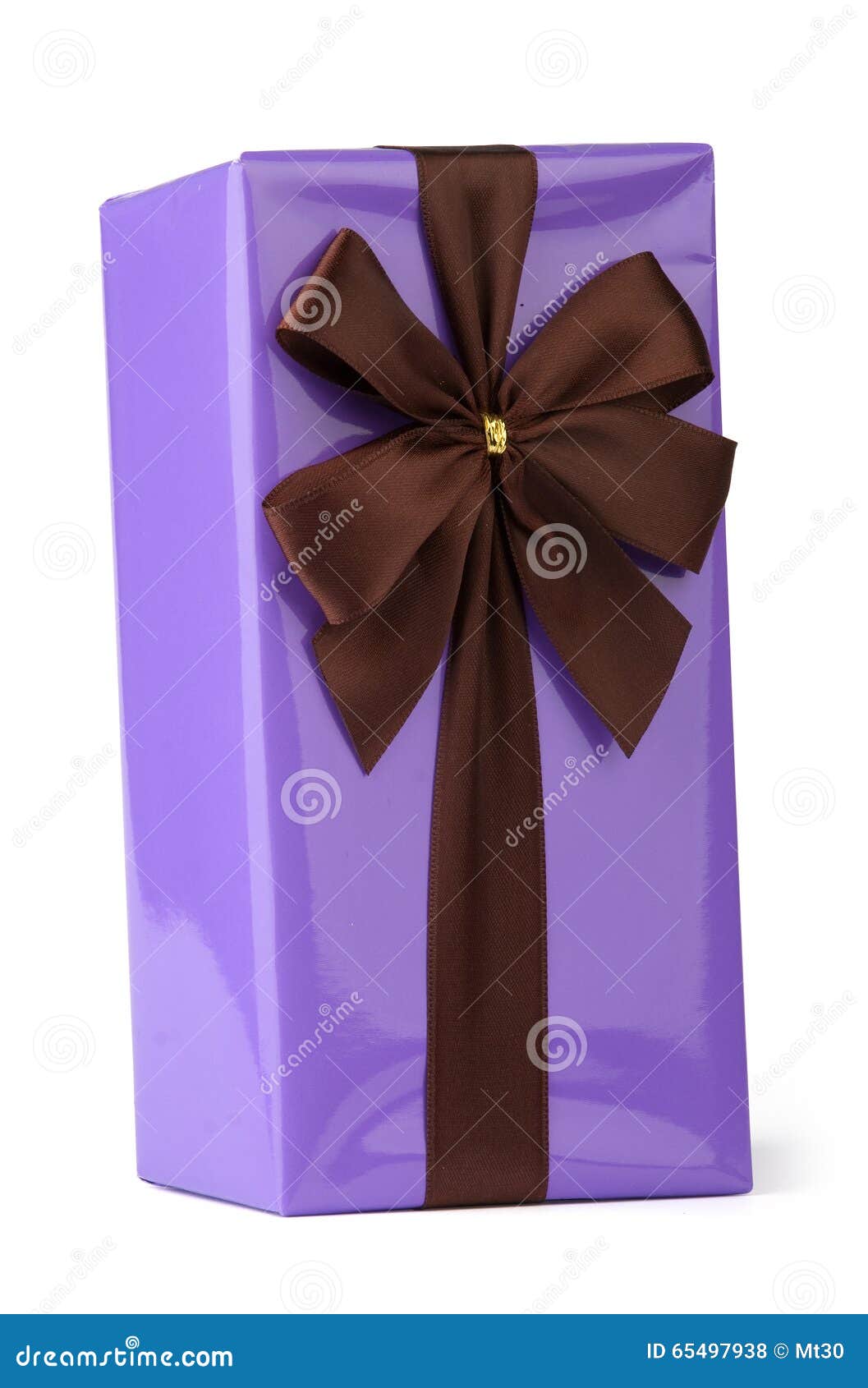 Violet Gift Box with Ribbon. Stock Photo - Image of xmas, party: 65497938