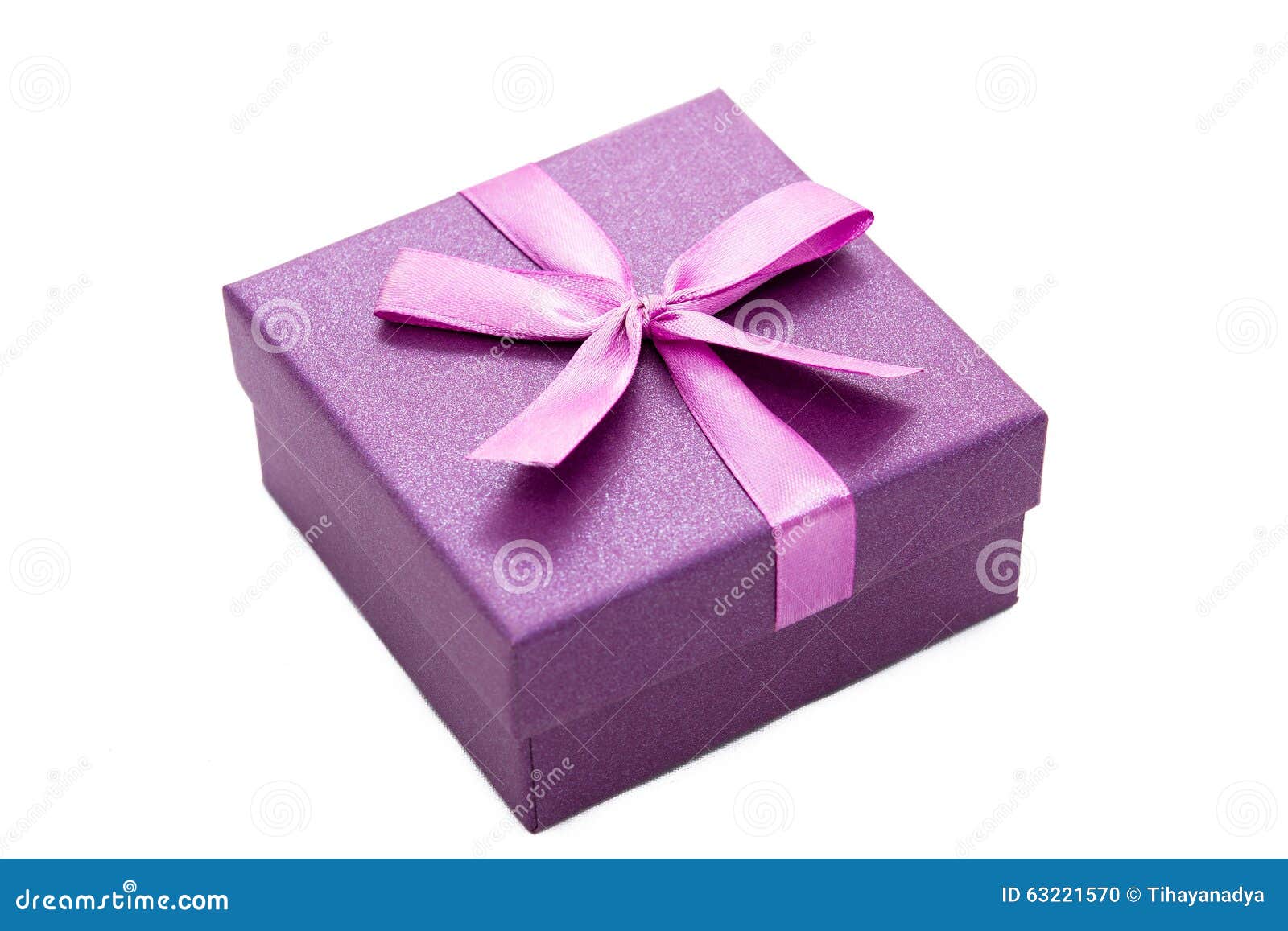 Violet Gift Box with Ribbon Isolated Stock Photo - Image of festive ...