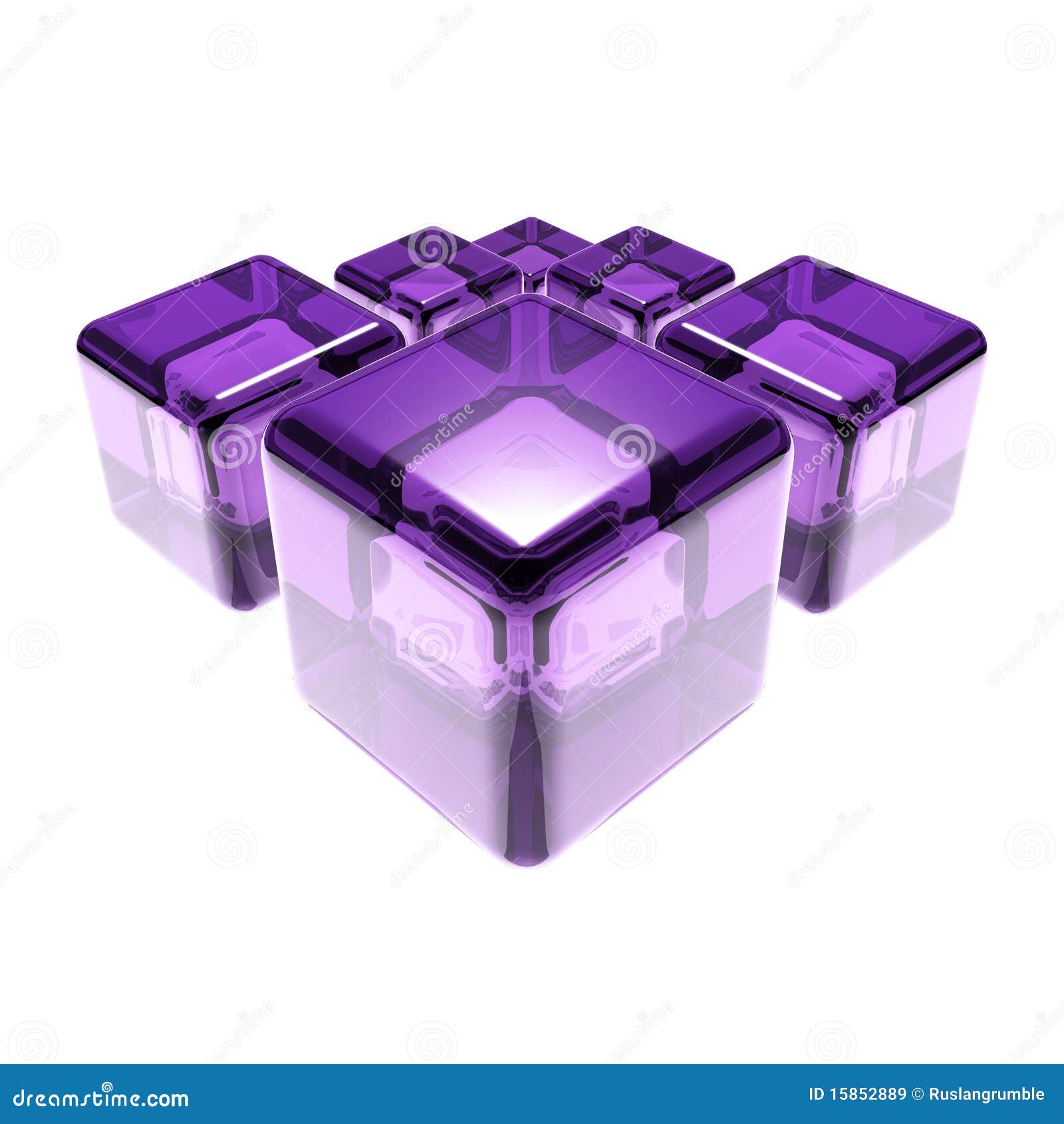 Violet Glass Cubes Isolated Stock Illustration - Illustration of object ...