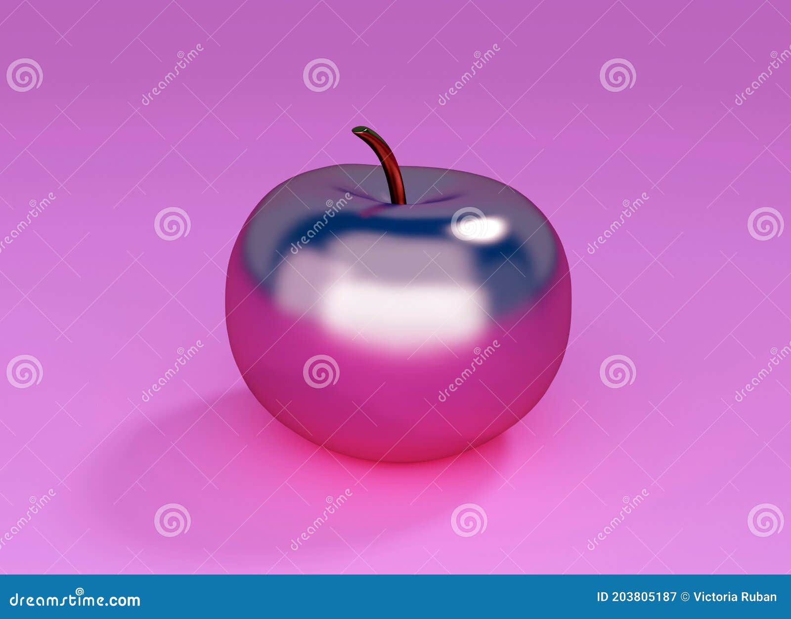 Violet Glossy Apple on Violet Background Stock Illustration ...