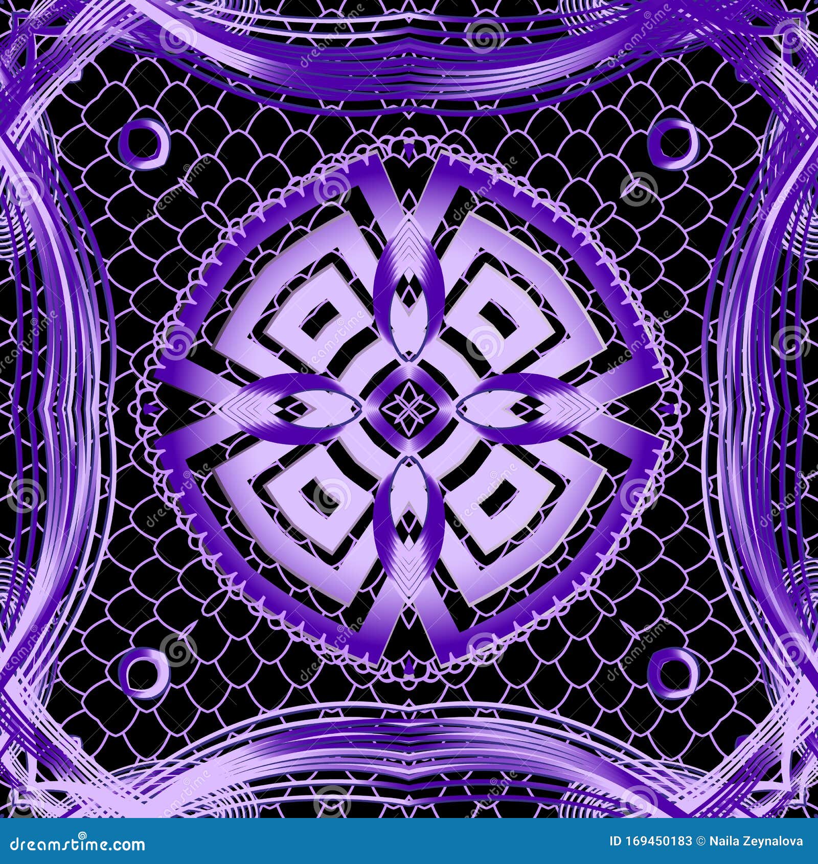 Violet Greek 3d Vector Seamless Pattern. Modern Geometric Grid ...