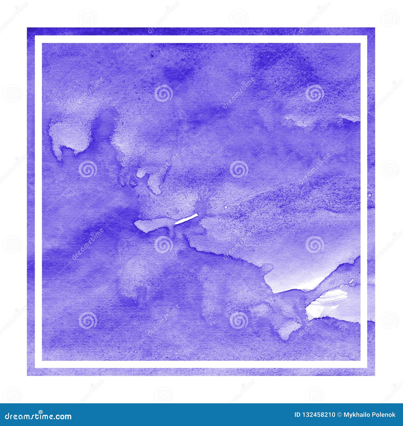 Violet Hand Drawn Watercolor Rectangular Frame Background Texture with ...