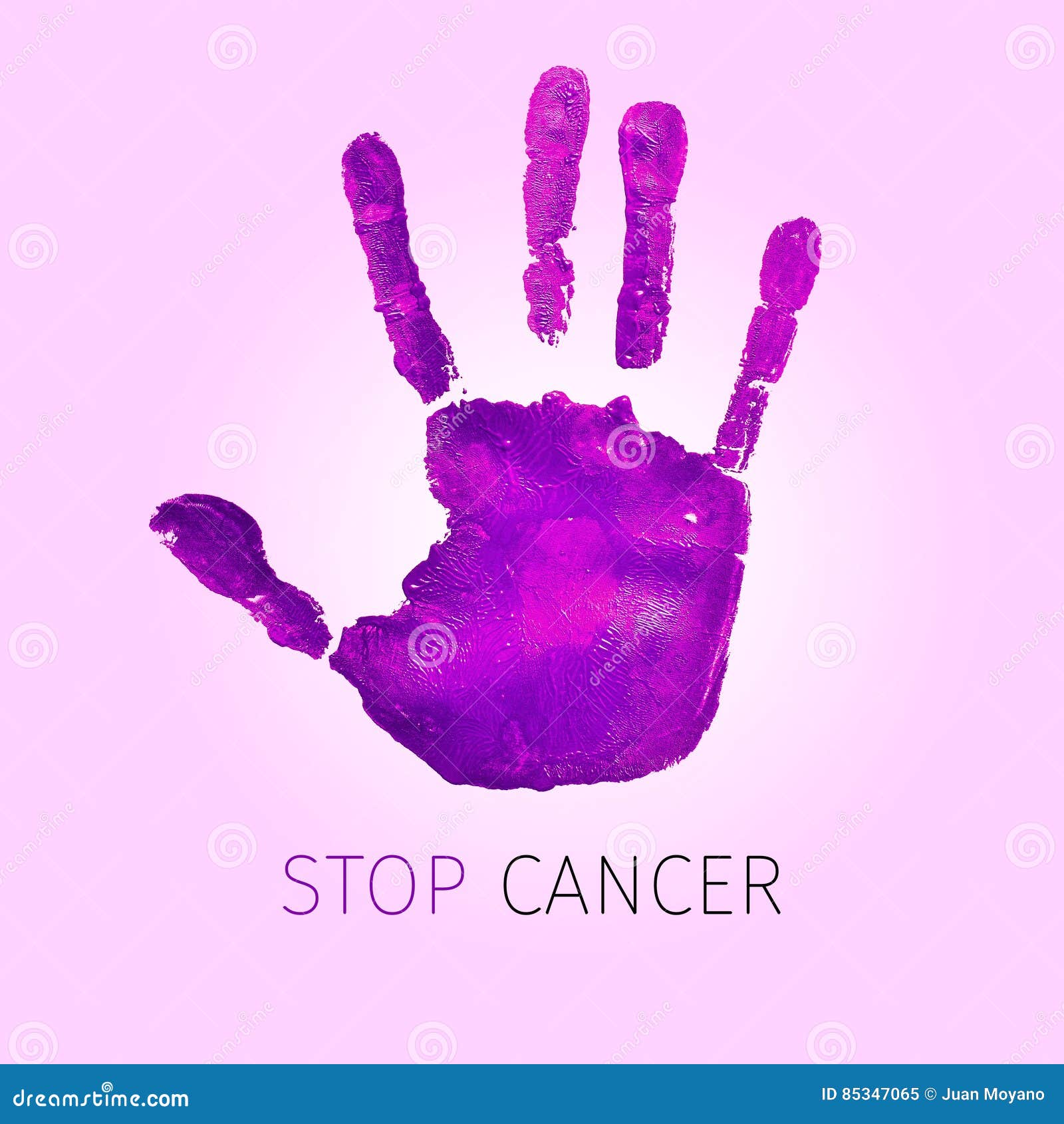 Violet Handprint and Text Stop Cancer Stock Image - Image of health ...
