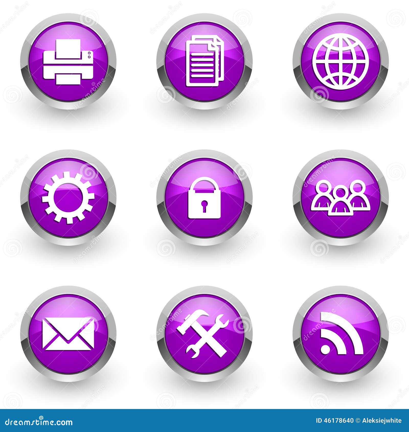 Violet icons set stock illustration. Illustration of blog - 46178640