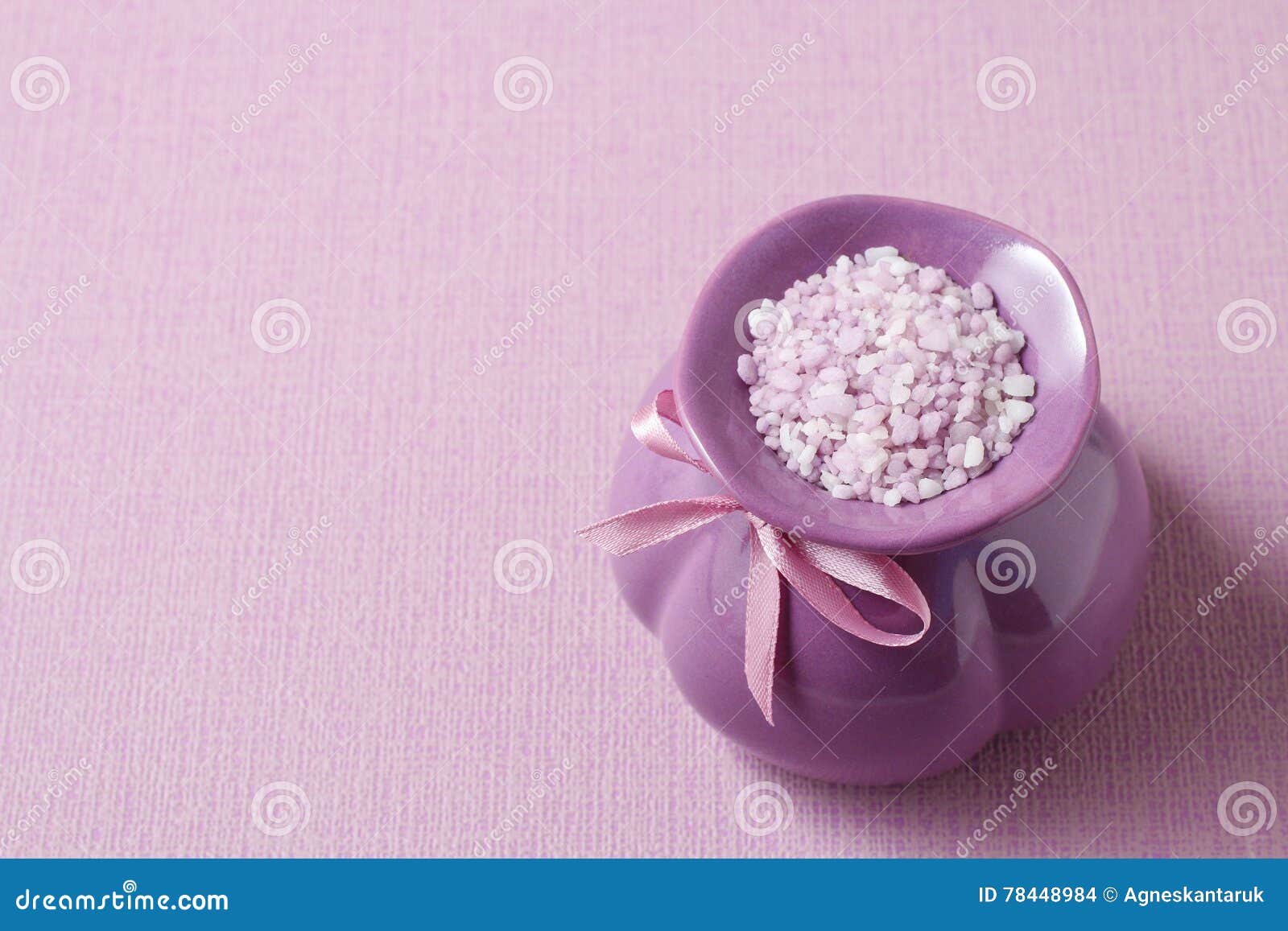 Violet jug of sea salt stock photo. Image of aroma, lifestyle - 78448984