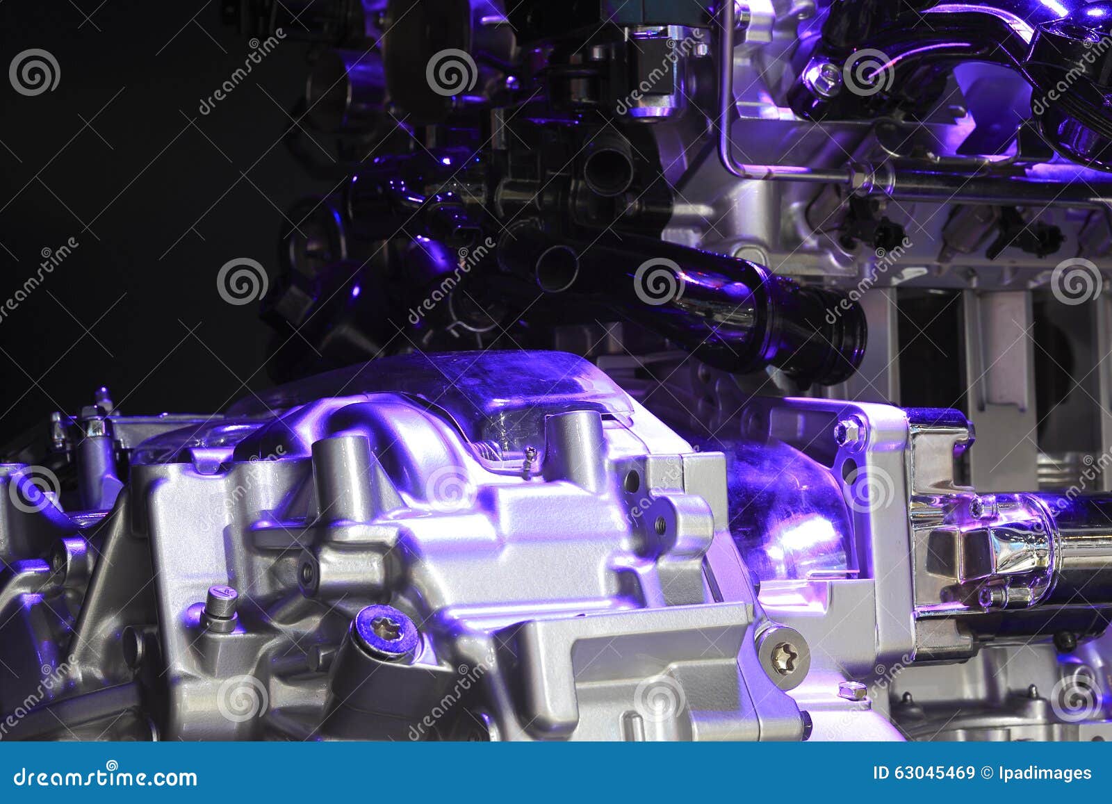 Violet Light Irradiation Car Engine of Close-up Stock Image - Image of ...