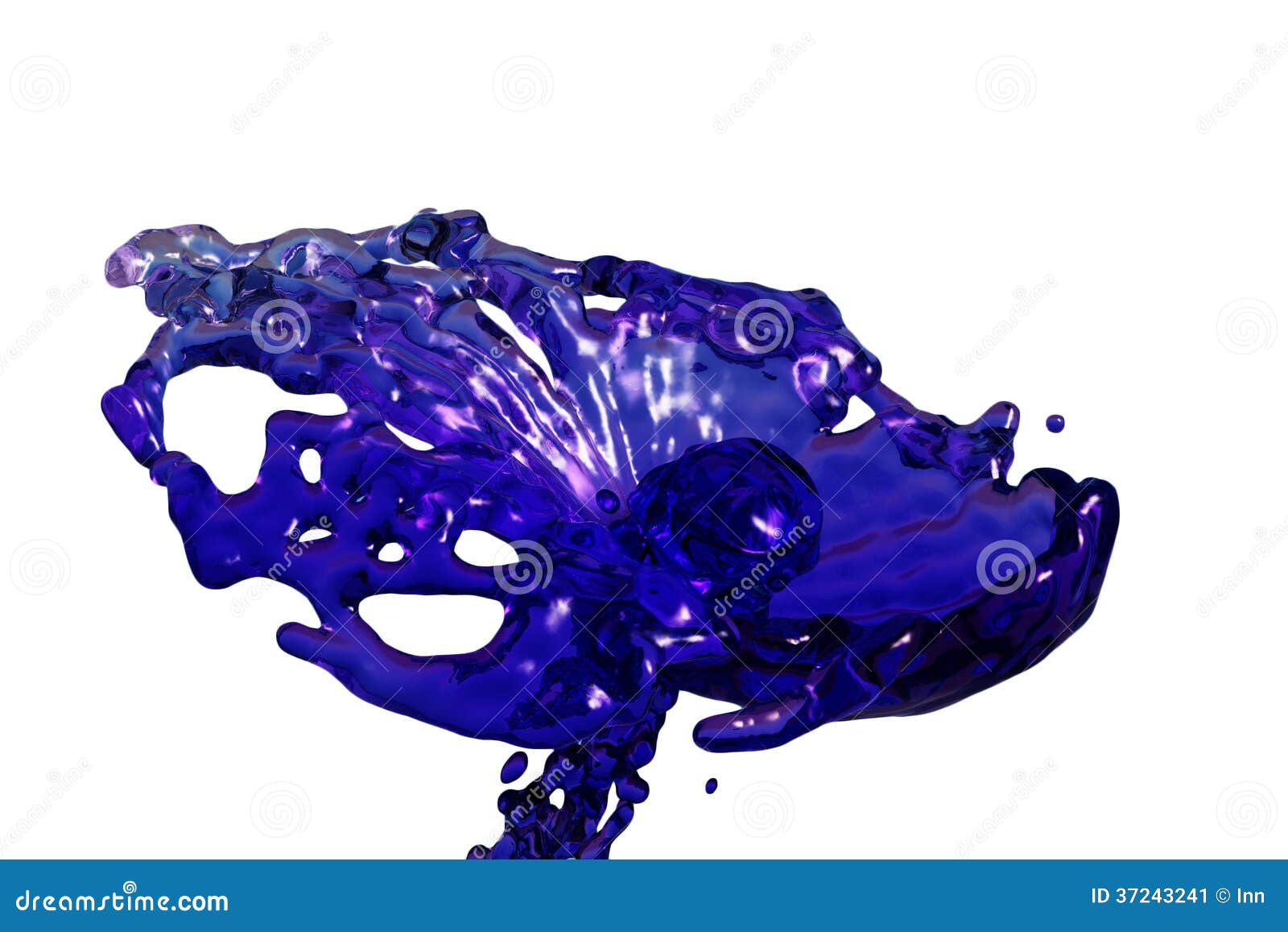Violet Liquid Flower 3d Illustration Stock Illustration - Illustration ...