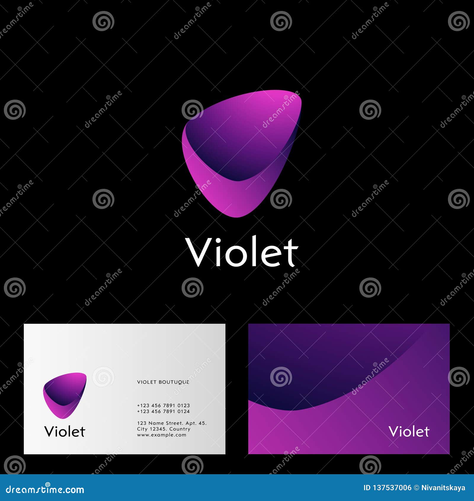 Violet Logo. V Letter. Violet Abstract Symbol. Web, User Interface Icon ...