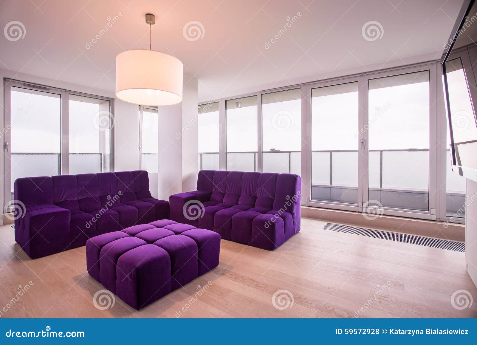 Violet Lounge in Living Room Stock Photo - Image of mansion, furniture ...