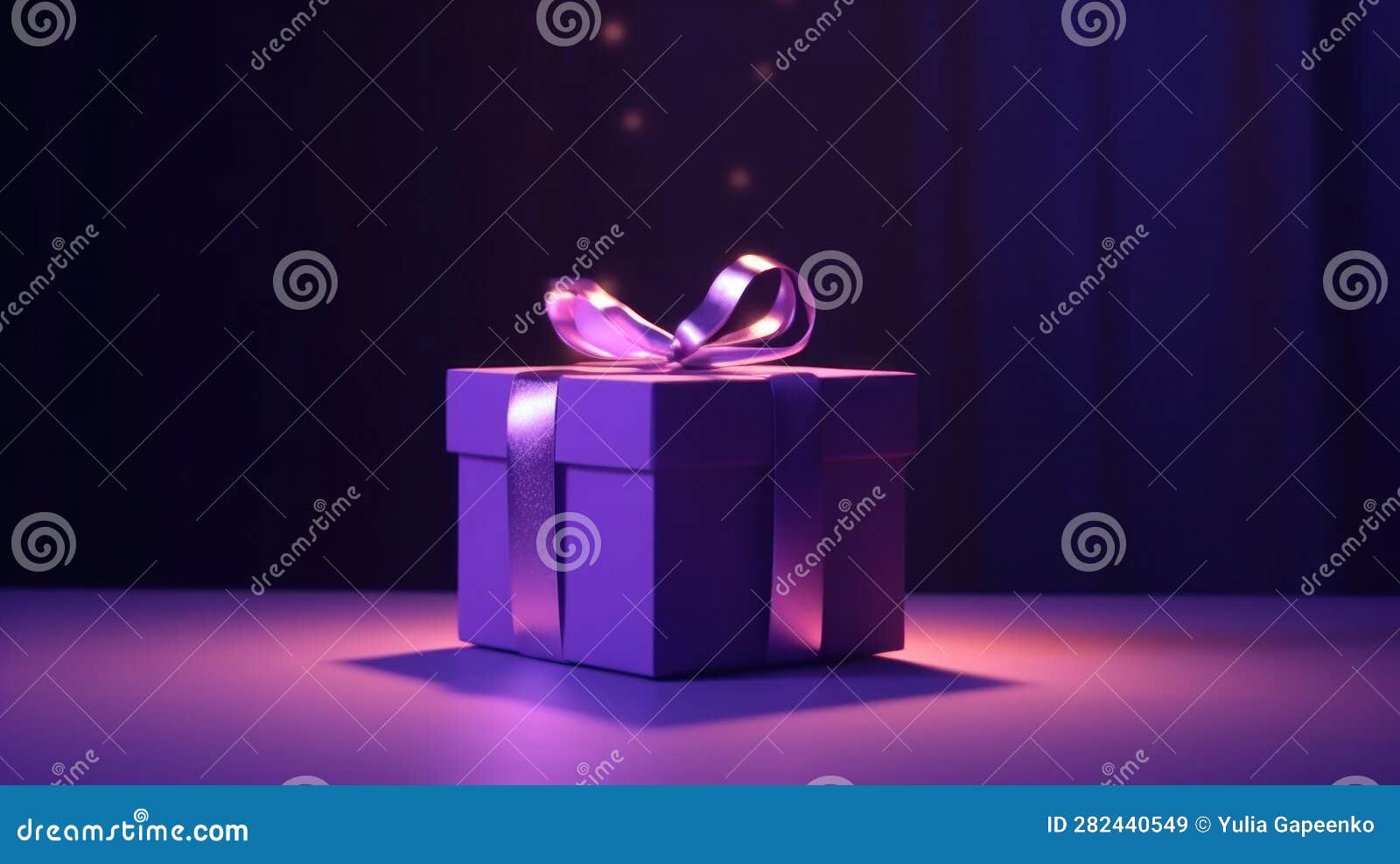 Violet Magic Gift Box. Illustration AI Generative Stock Illustration ...