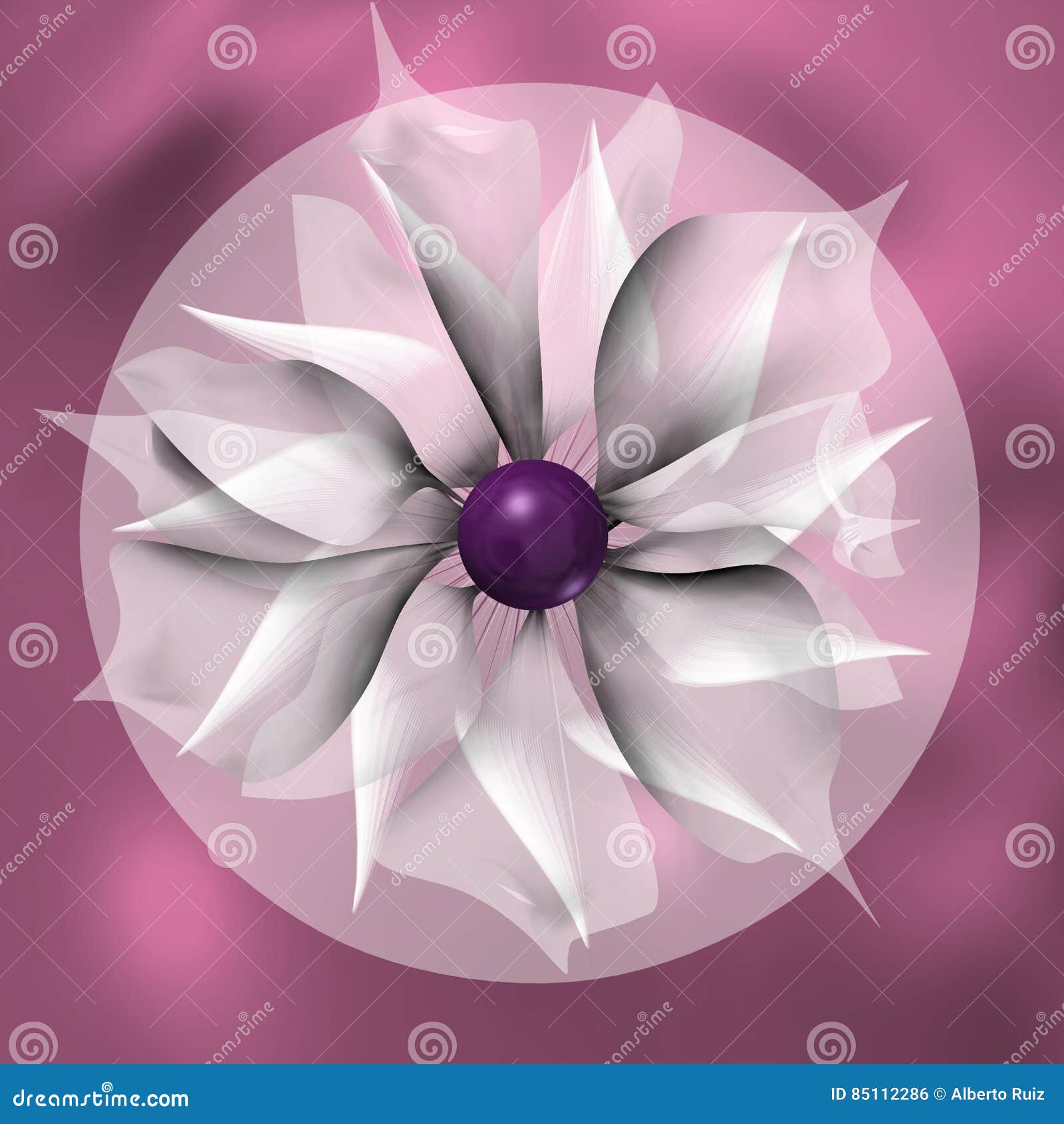 Violet mandala with flower stock illustration. Illustration of delicate ...