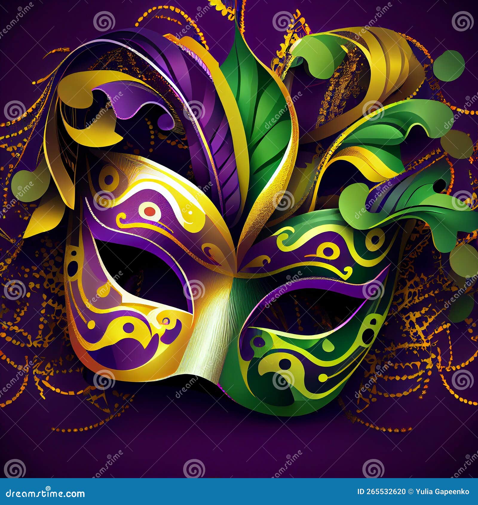 Carnaval Background.Traditional Mask With Feathers And Confetti For ...