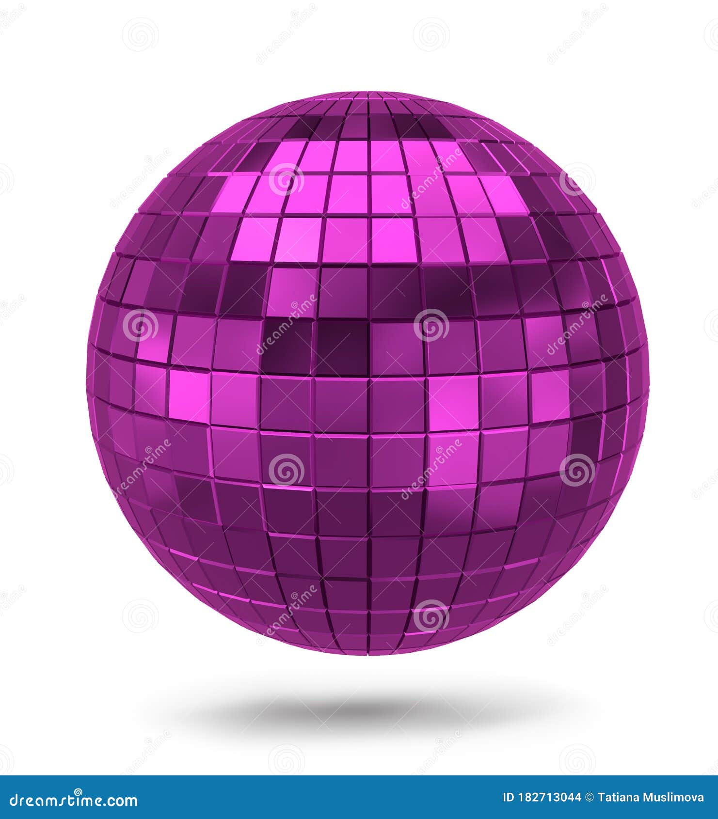 Violet Metallic Polygonal Sphere Isolated on White Background. Violet ...