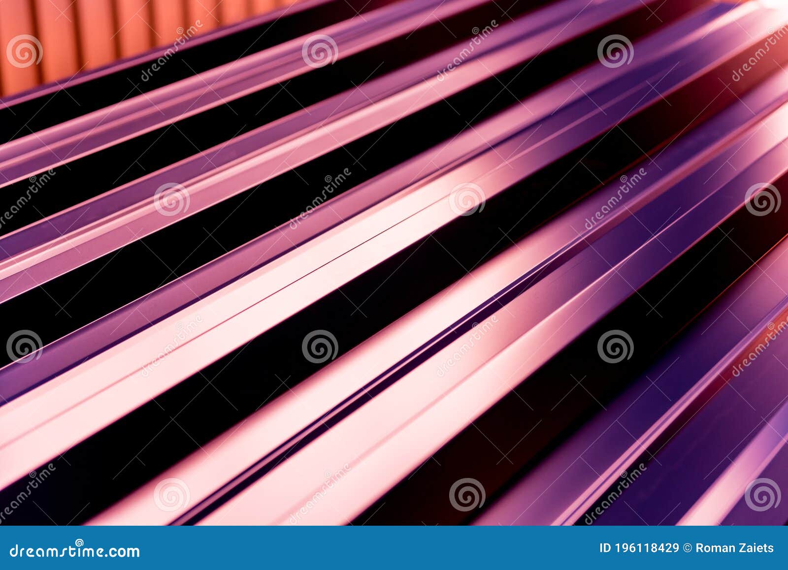 Violet Metallic Roof Tiles Background with Light Pattern. Stock ...