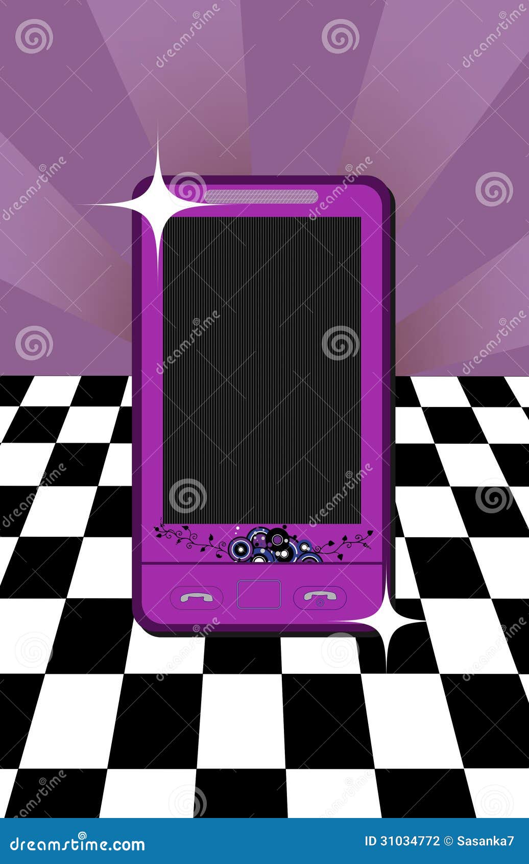 Violet mobile phone stock illustration. Illustration of clear - 31034772