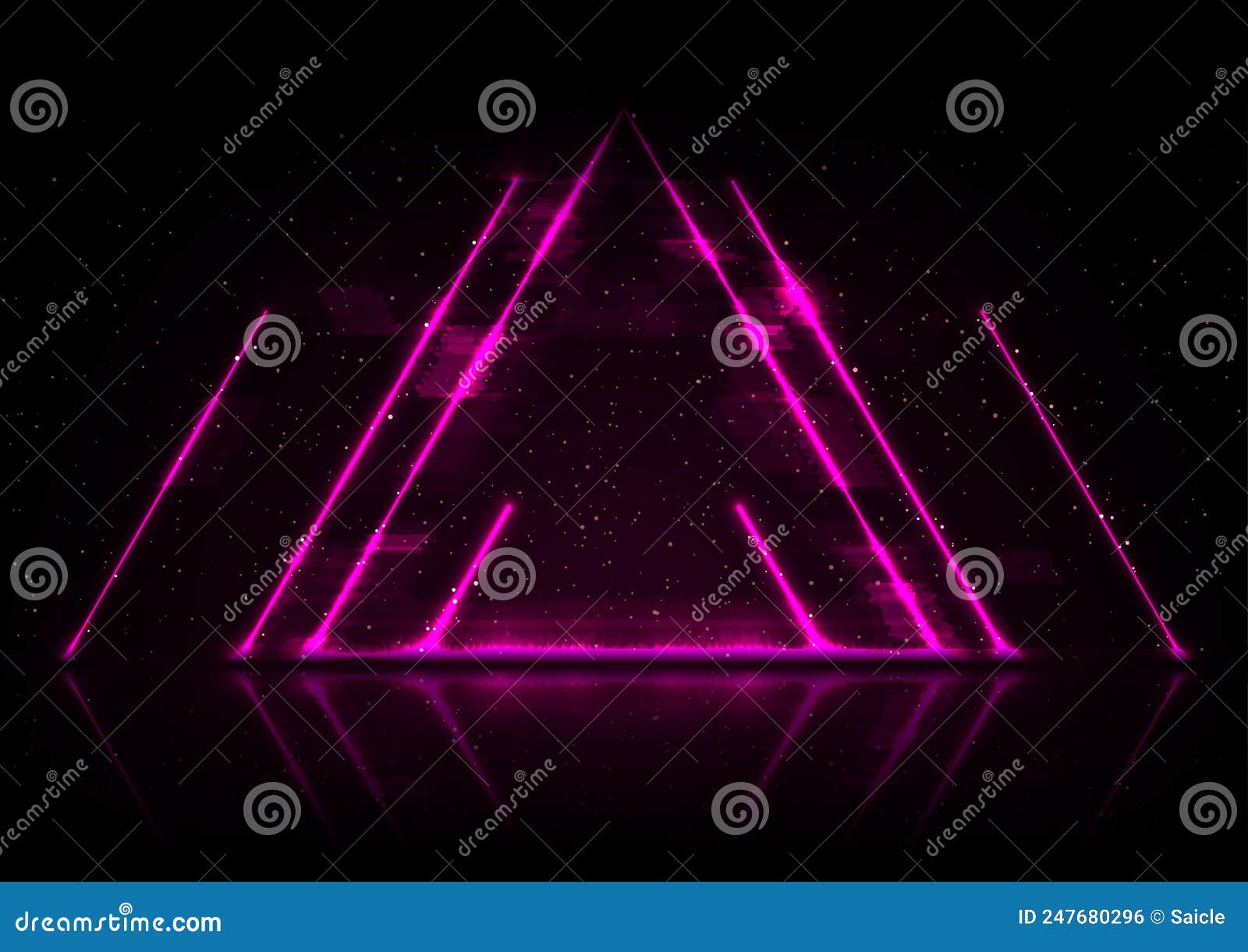 Violet Neon Lines and Triangle Abstract Technology Background Stock ...