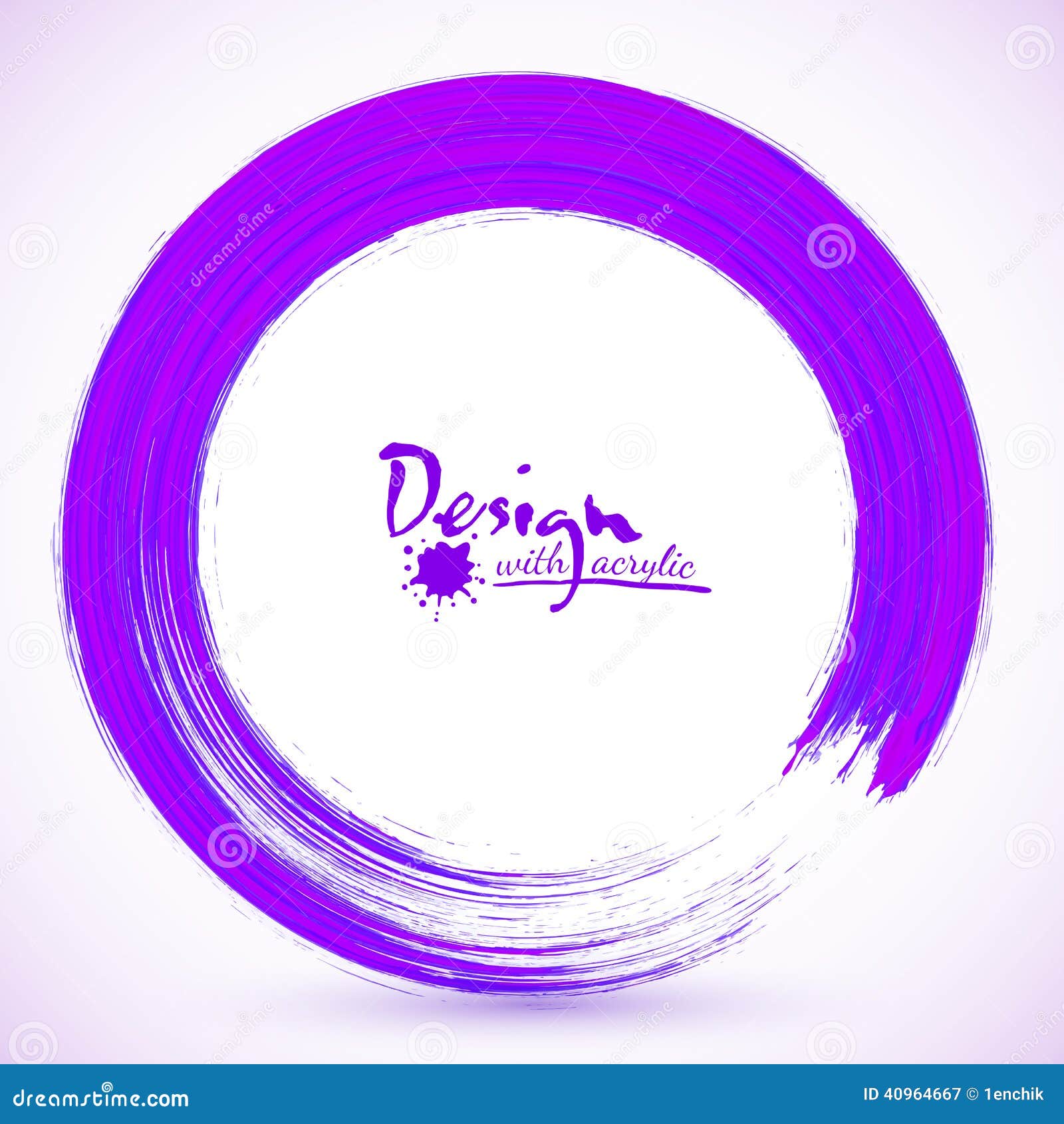 Violet Paintbrush Circle Vector Frame Stock Vector - Illustration of ...