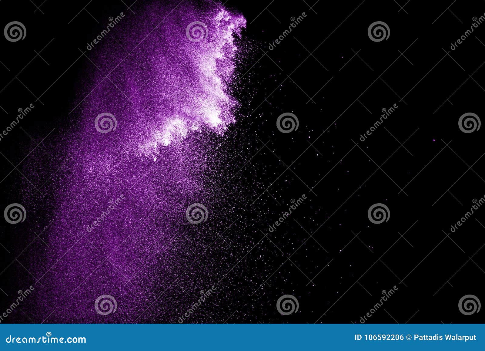Violet Particles Explosion on Black Background Stock Photo - Image of ...