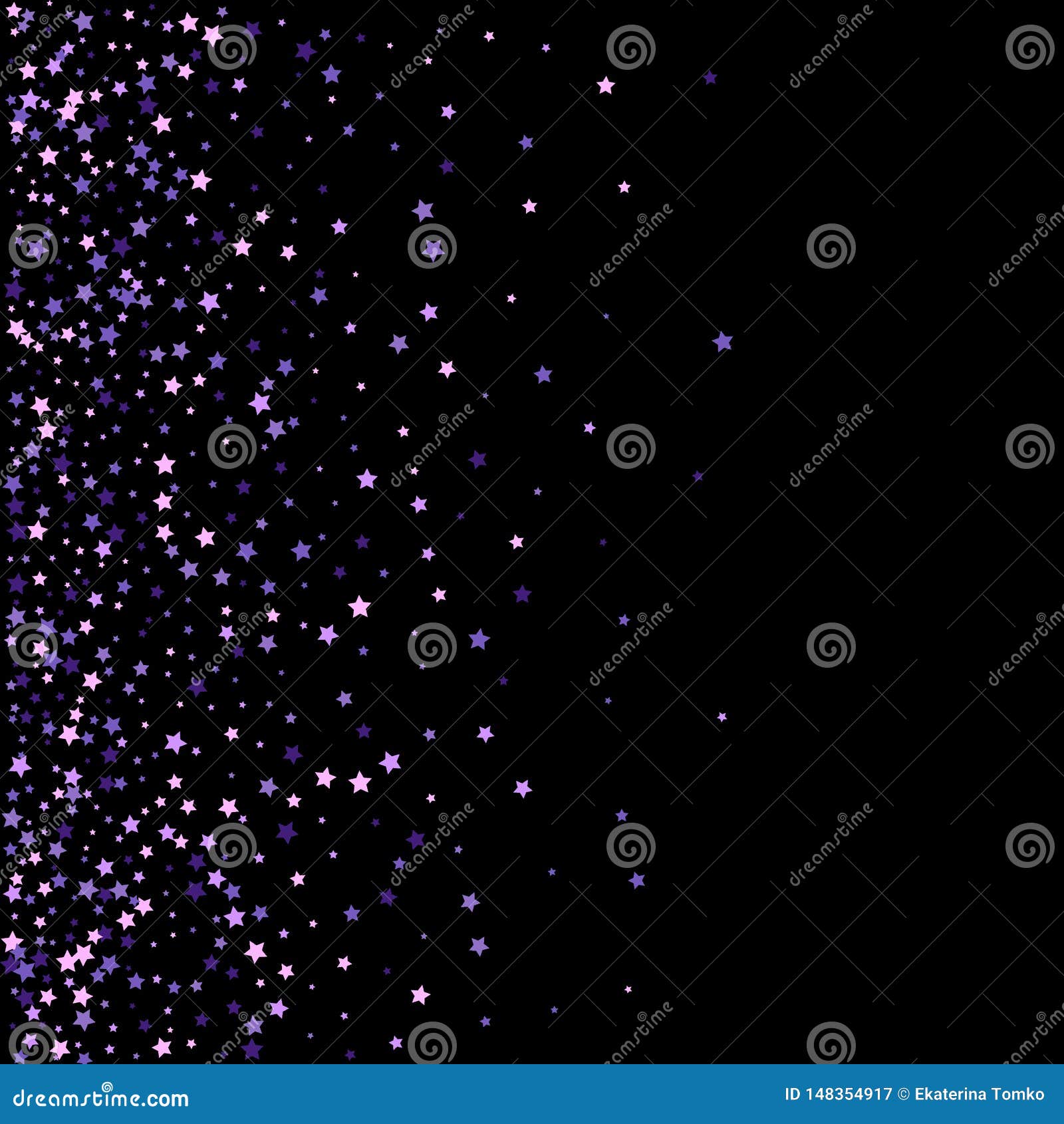 Violet Particles Falling on Transparent Background, Horizontal ...