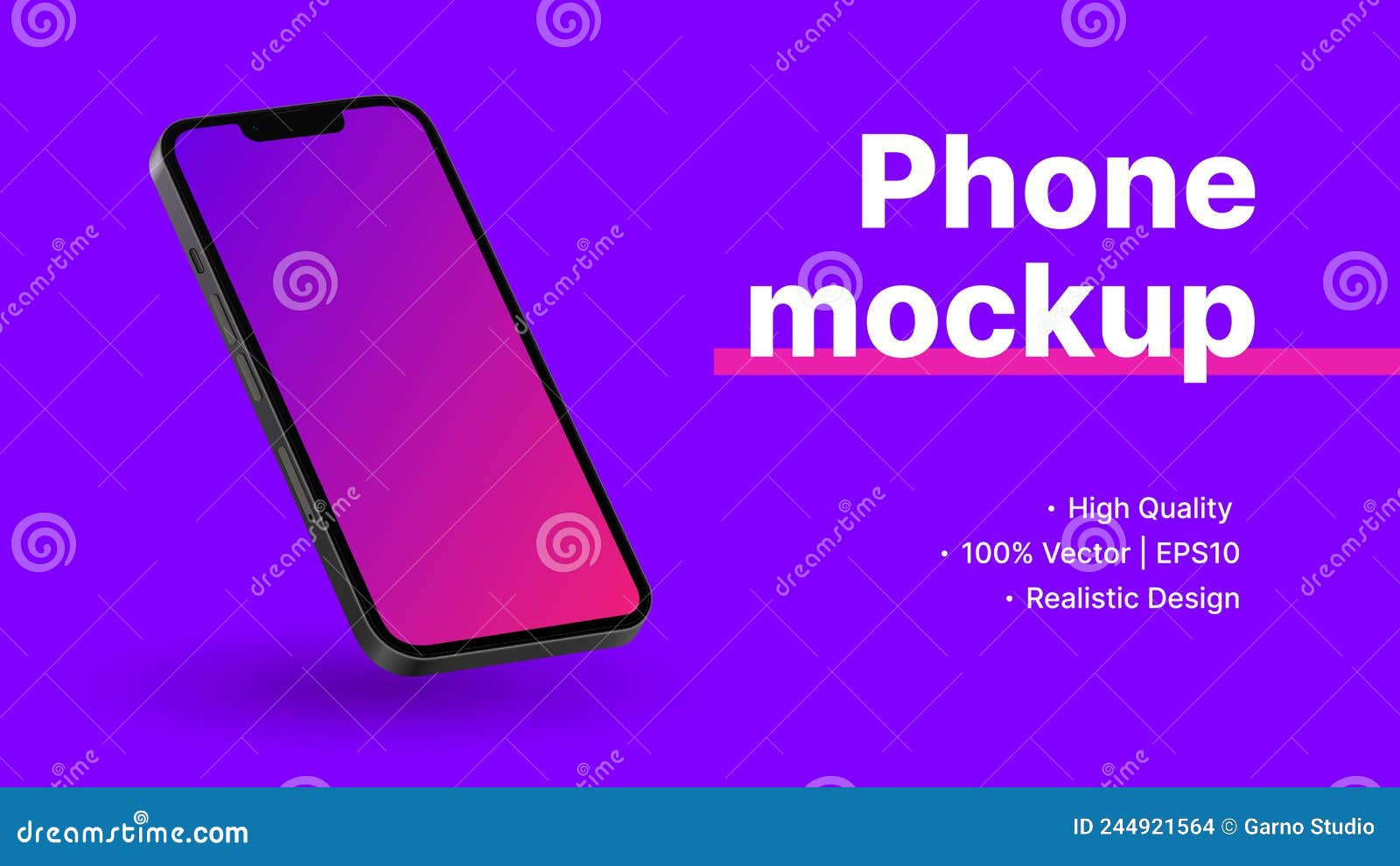 Violet Phone Mockup Design for UI or Application Presentation ...