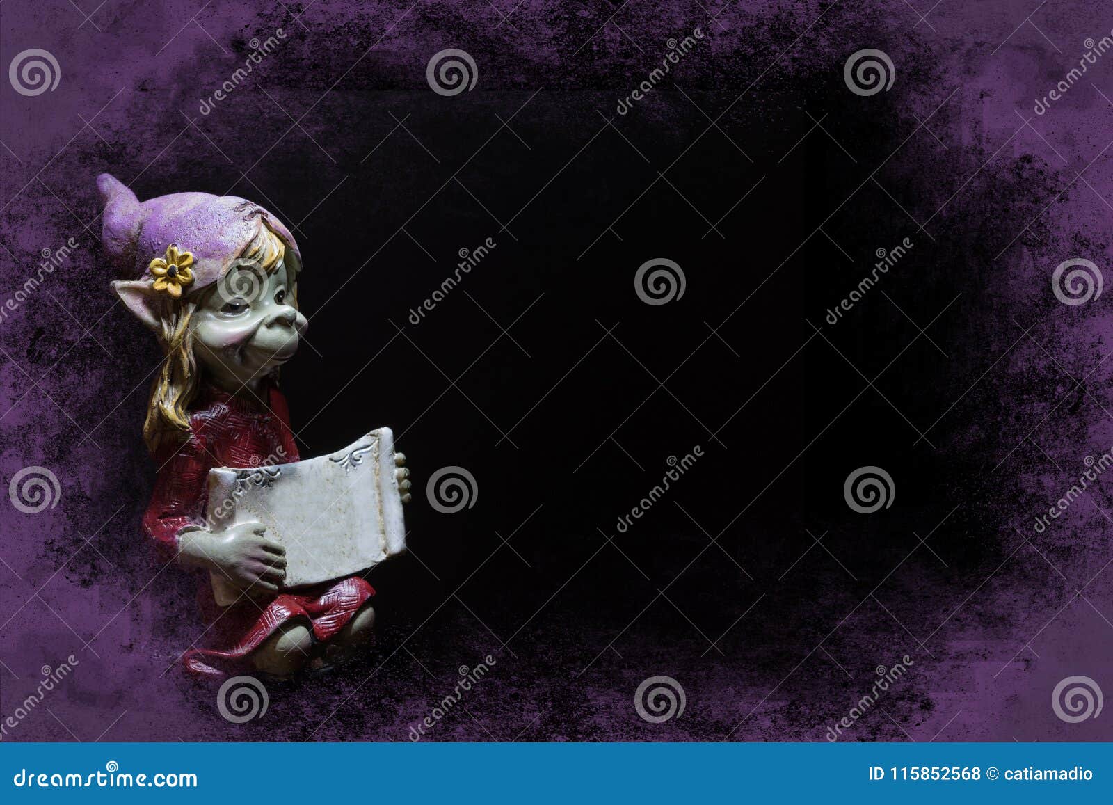 Violet pixie stock photo. Image of backdrop, black, frame - 115852568