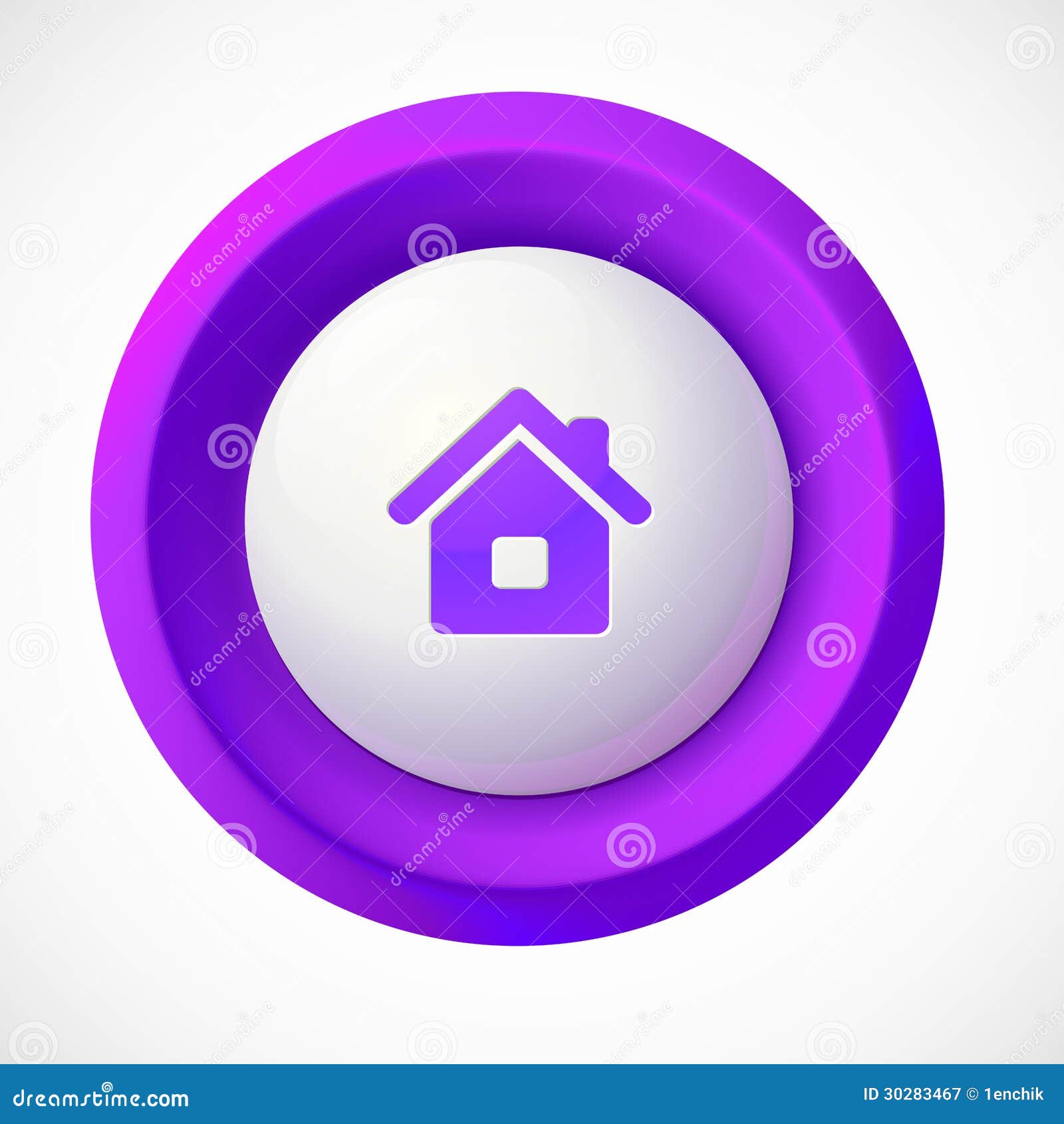 Violet Plastic Vector Home Round Button Stock Vector - Illustration of ...