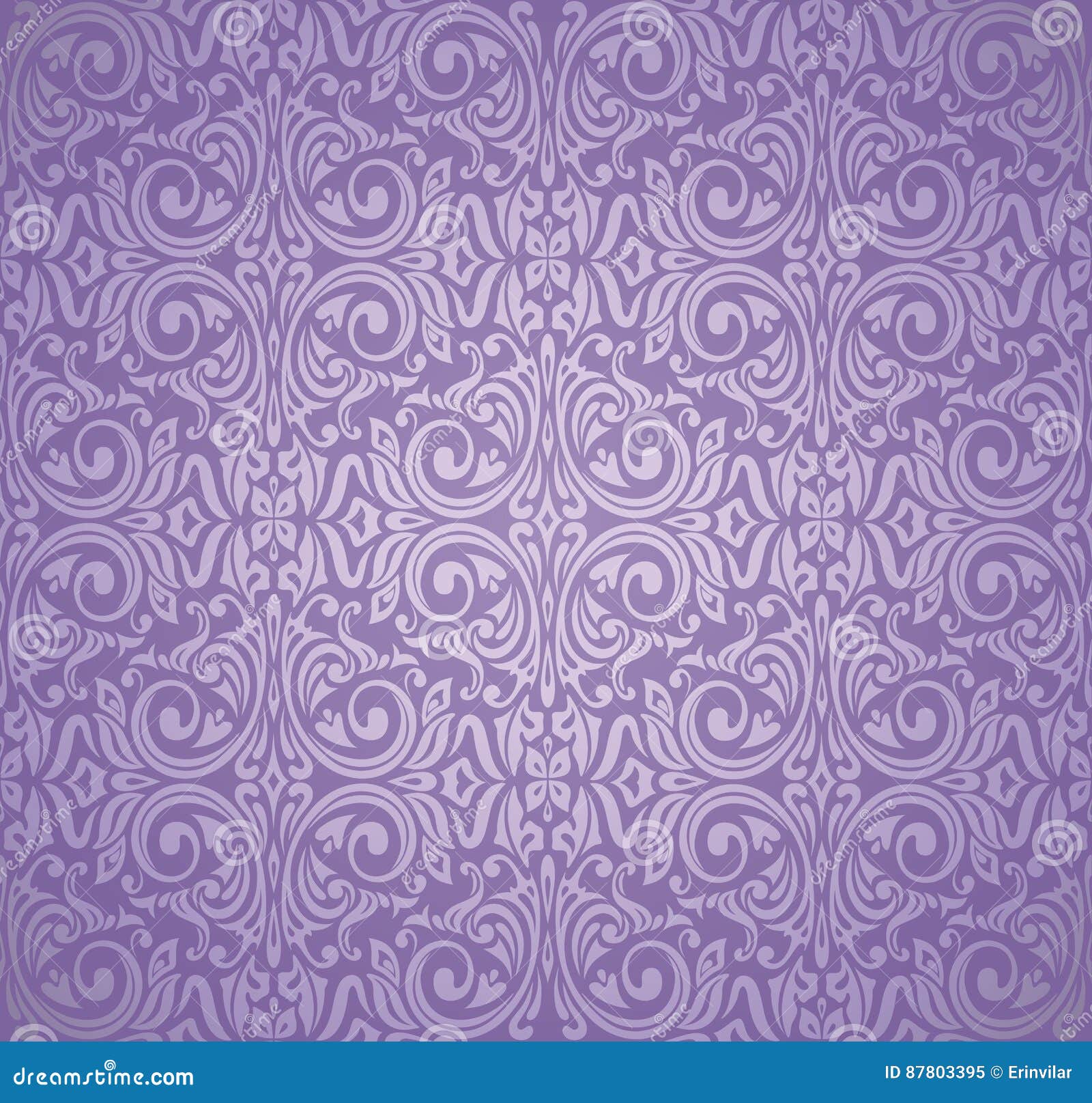 Violet Purple Floral Vintage Seamless Pattern Background Stock Vector