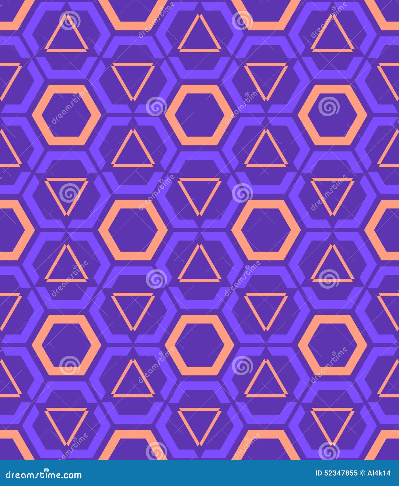 Violet Purple Orange Color Abstract Geometric Seamless Pattern Stock ...