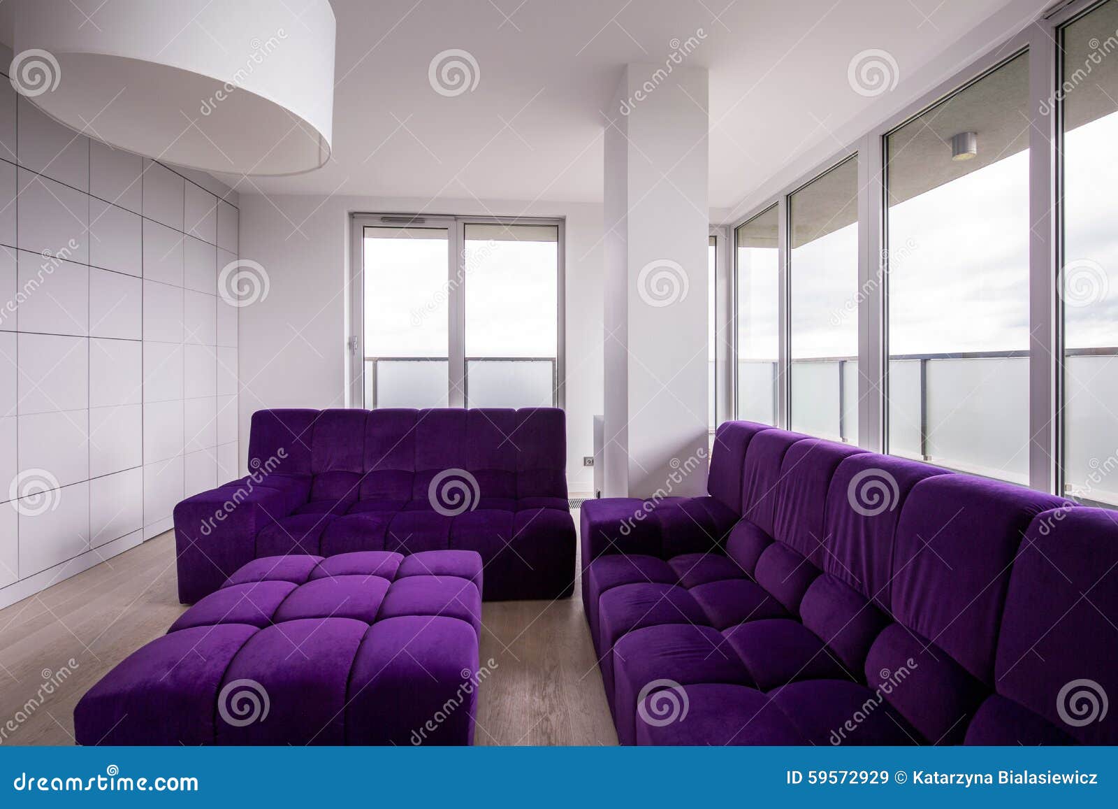 Violet quilted sofa stock image. Image of sitting, room - 59572929