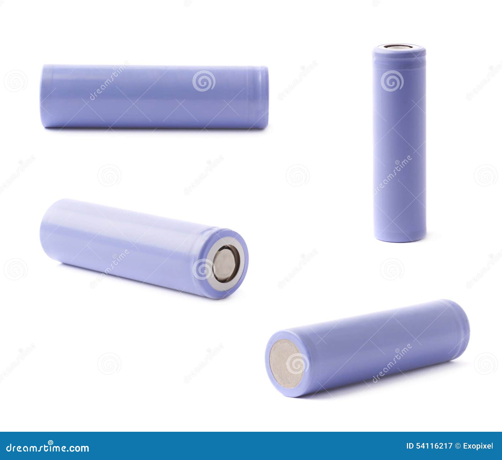 Violet Rechargeable Battery Isolated Stock Image - Image of 18650 ...