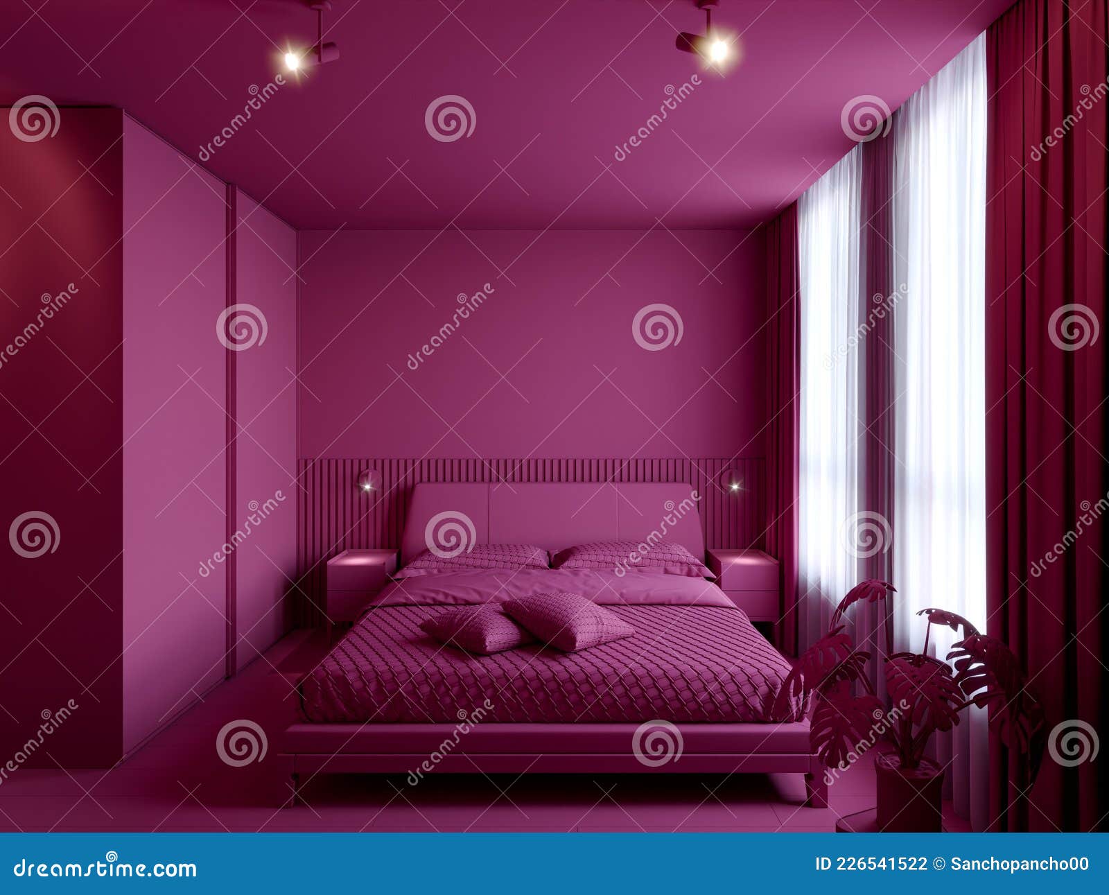 Violet-red interior stock illustration. Illustration of chair - 226541522