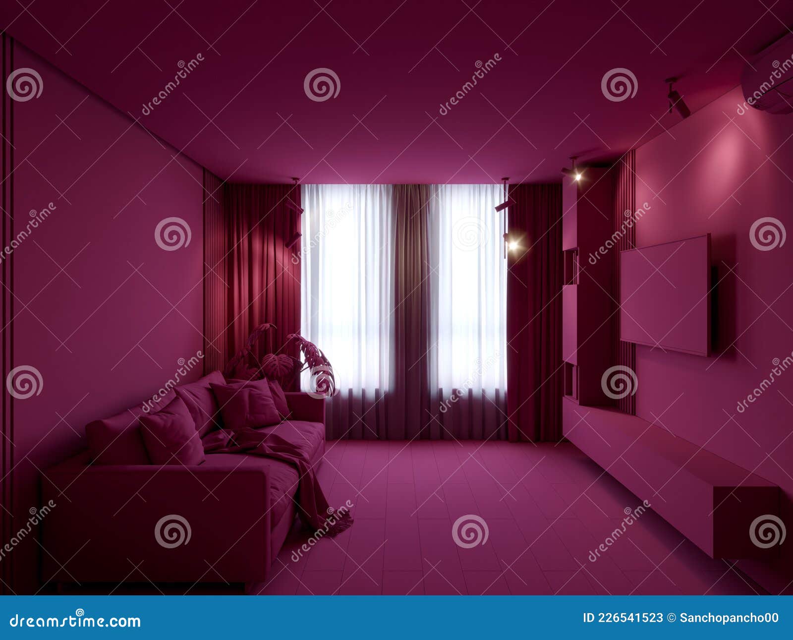 Violet-red interior stock illustration. Illustration of chair - 226541523