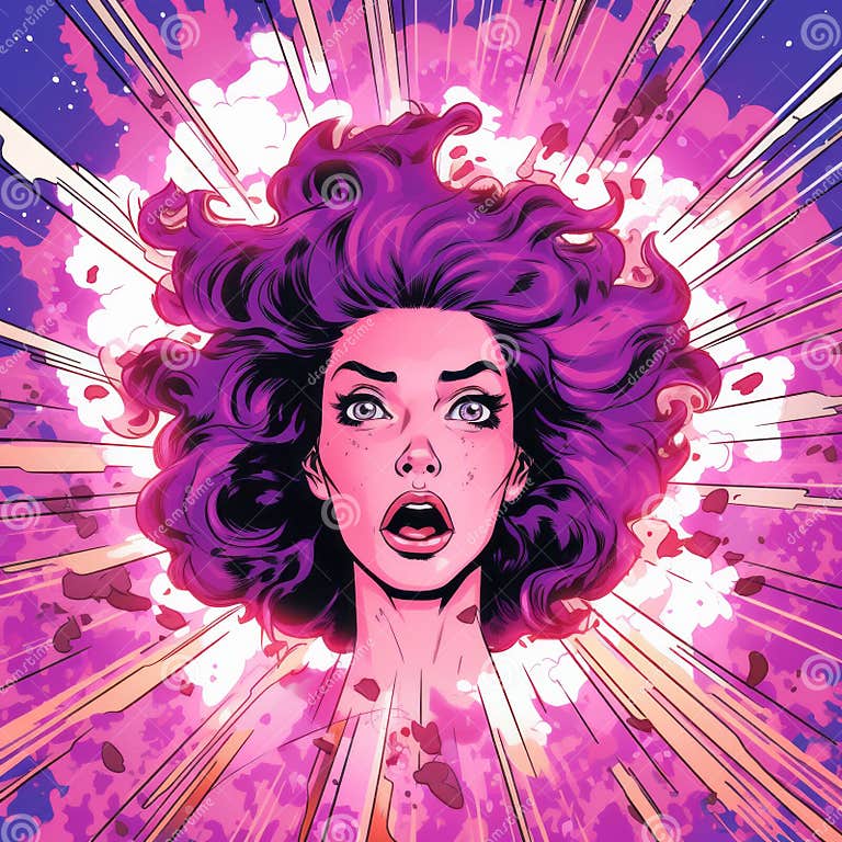 Violet: a Retro Comic Book Explosion Stock Illustration - Illustration ...