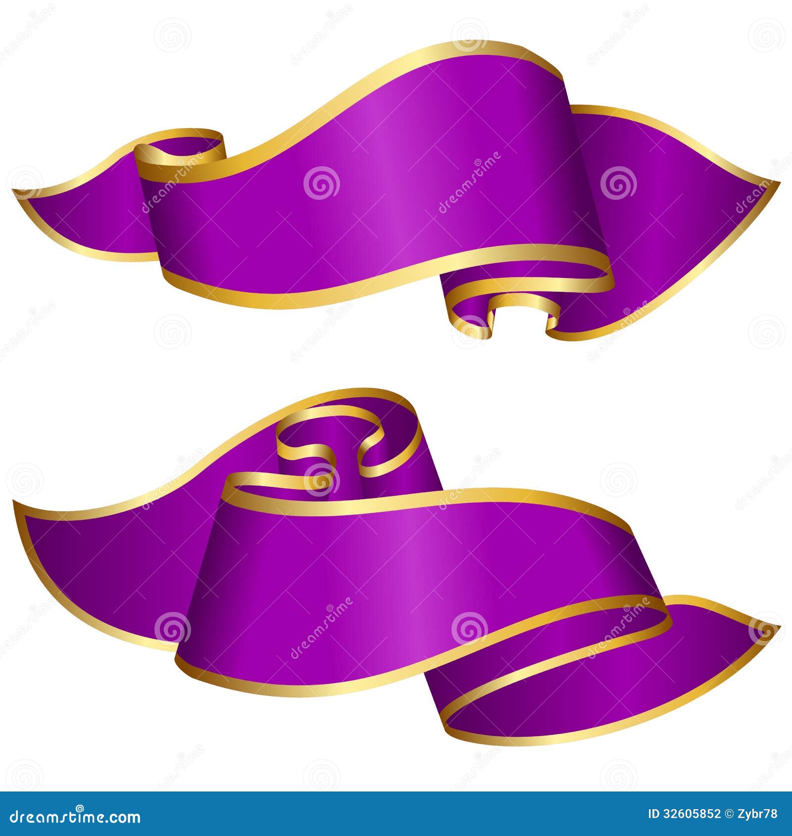 Violet ribbon collection stock vector. Illustration of design - 32605852
