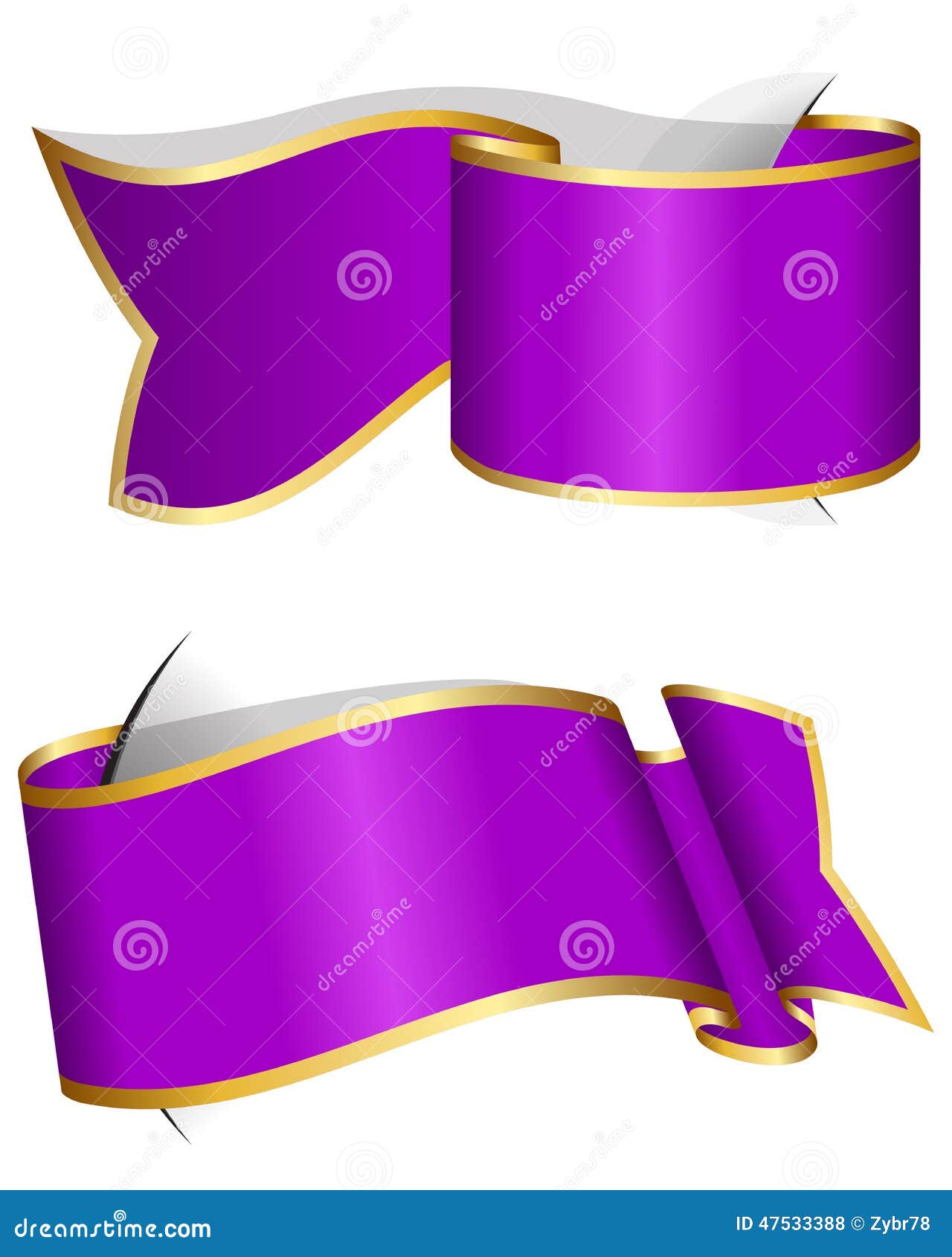 Violet ribbon collection stock vector. Illustration of graphic - 47533388