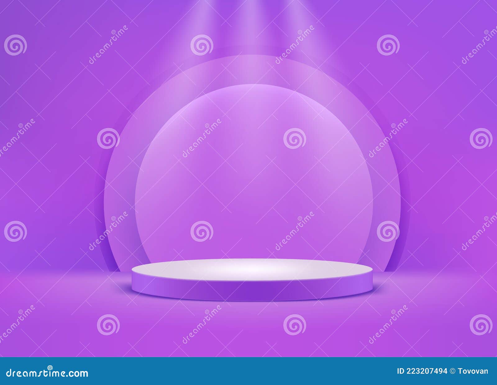 Violet scene with pedestal stock vector. Illustration of soffit - 223207494